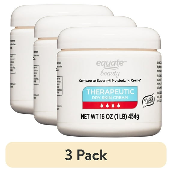 (3 pack) Equate Therapeutic Dry Skin Cream, 16 oz, Compare to Eucerin ...