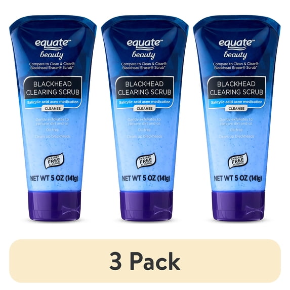 (3 pack) Equate Blackhead Clearing Scrub Salicylic Acid Acne Medication ...