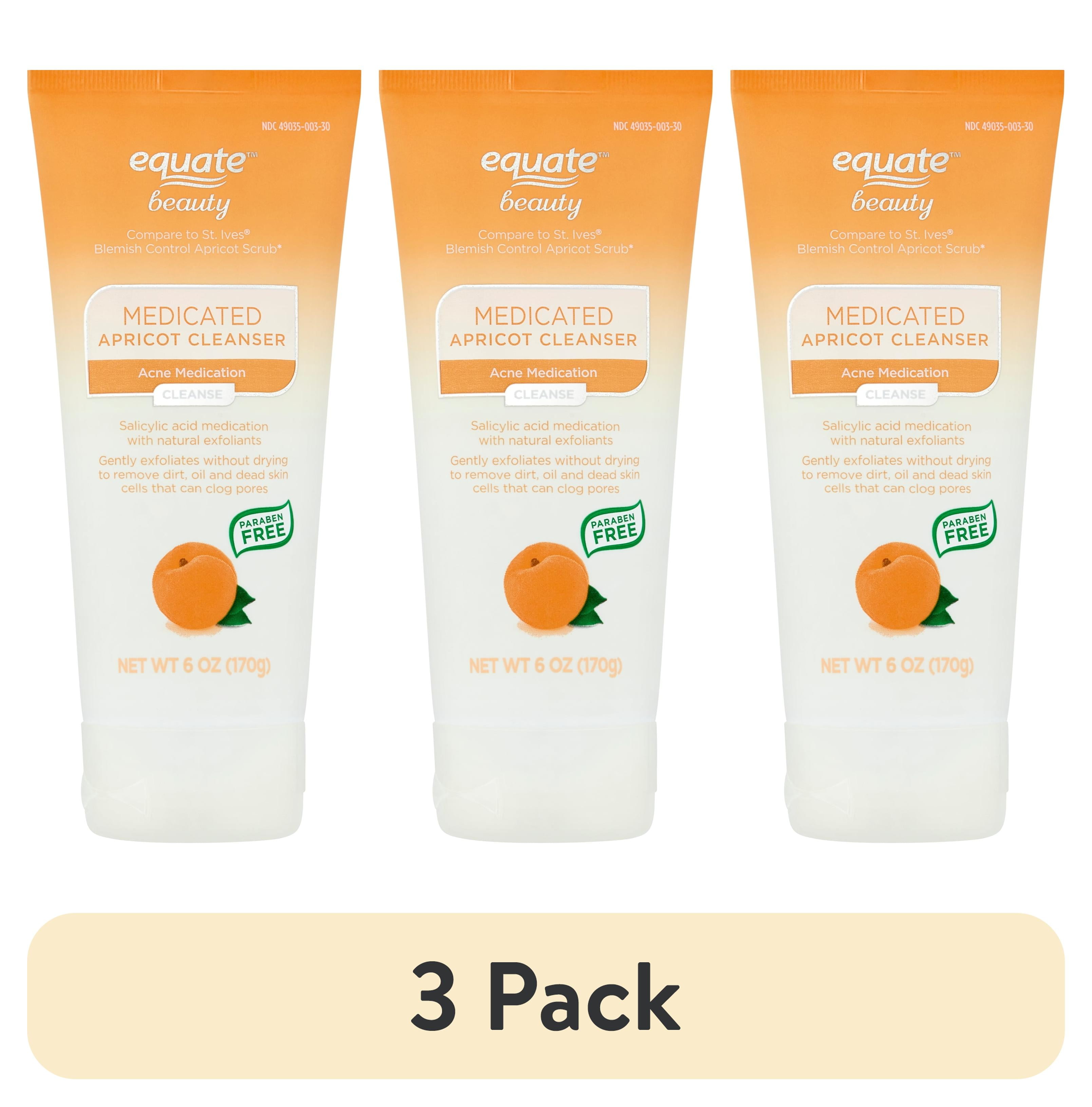 (3 pack) Equate Apricot Cleanser with 2% Salicylic Acid for Acne Care ...