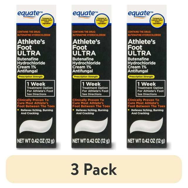 (3 pack) Equate Athlete's Foot Ultra Butenafine Hydrochloride 1% ...