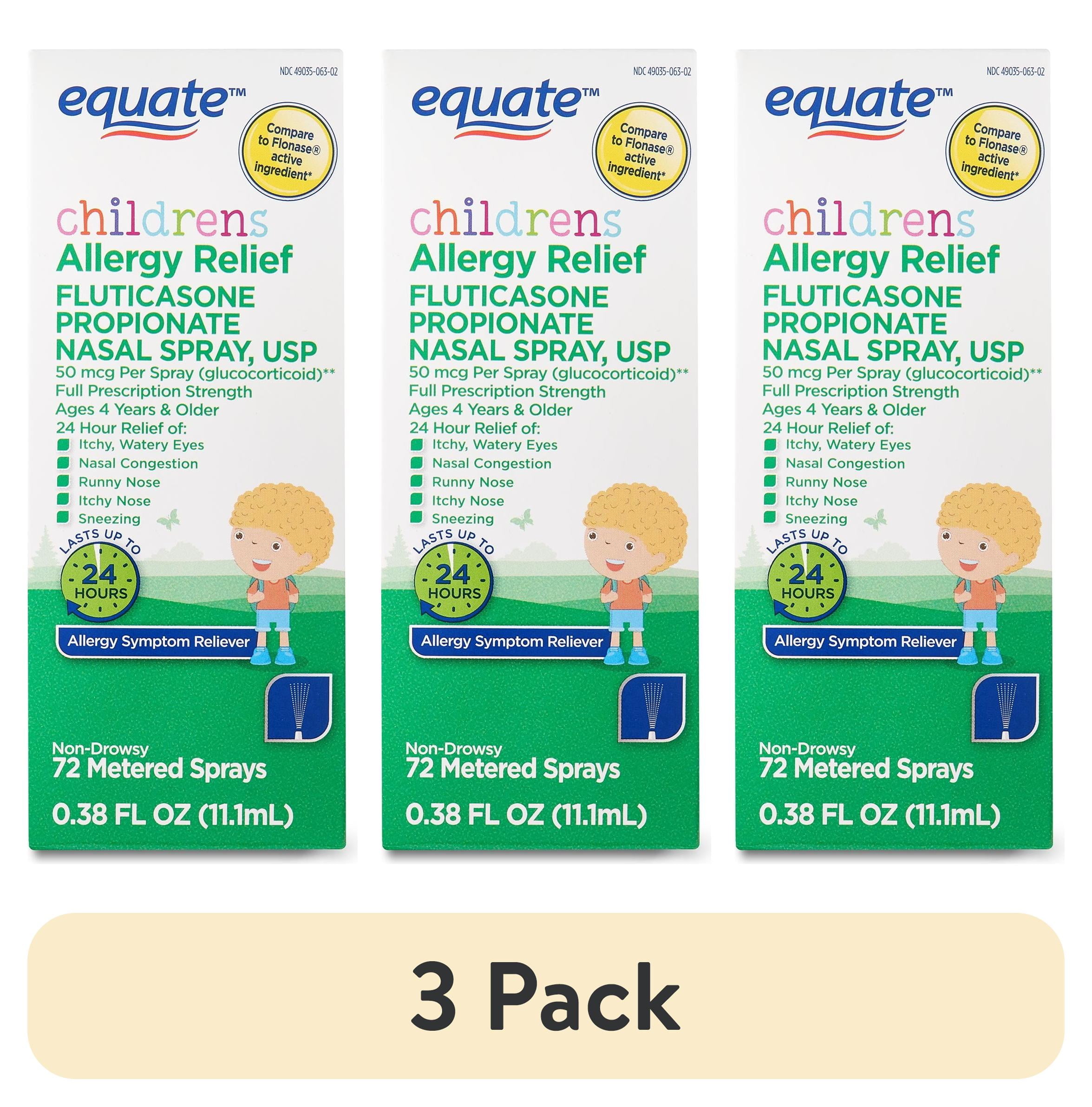 (3 pack) Equate Children's 24-Hour Fluticasone Propionate Allergy ...