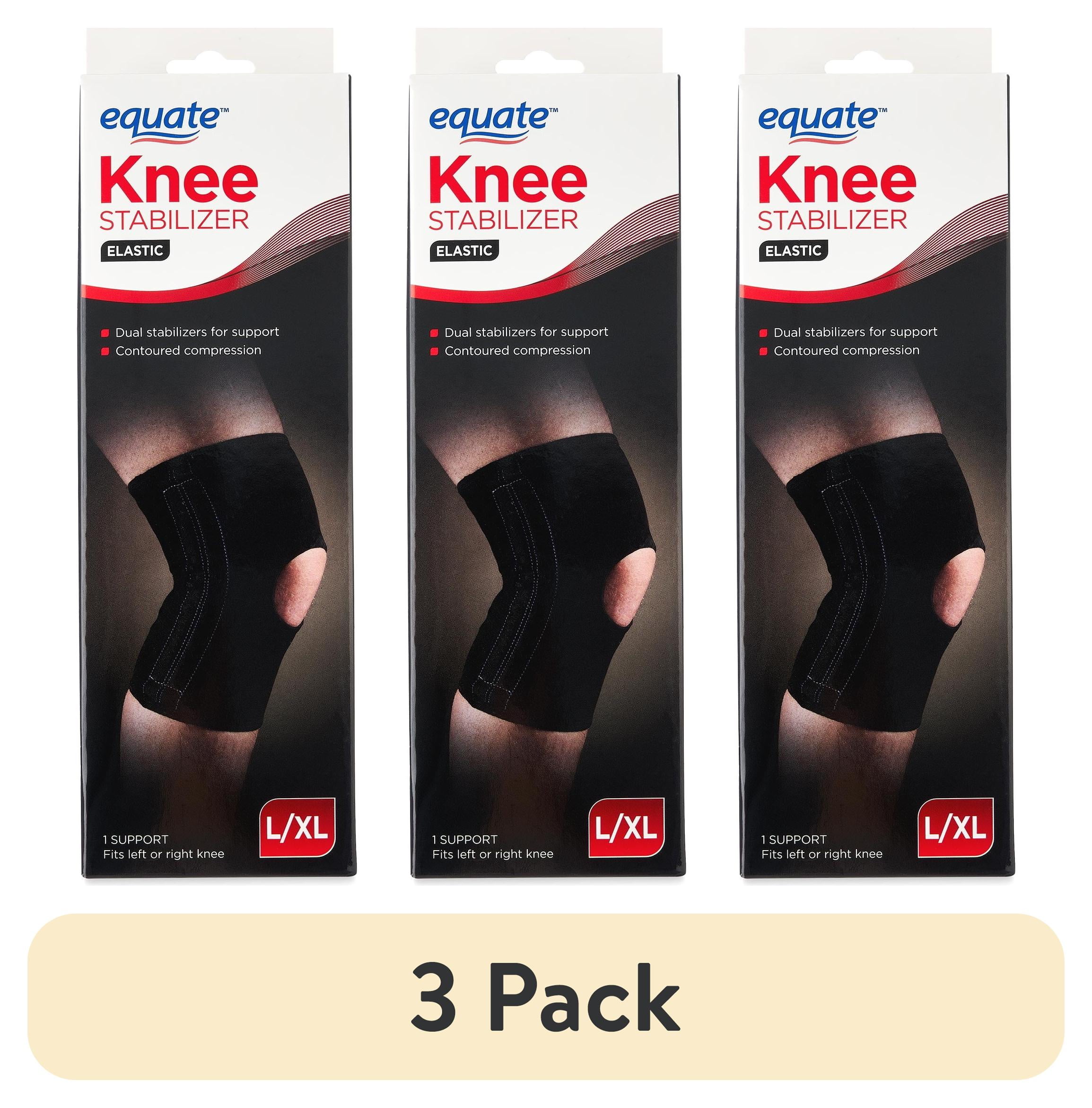 (3 pack) Equate Elastic Knee Stabilizer, Black, L/XL - Walmart.com