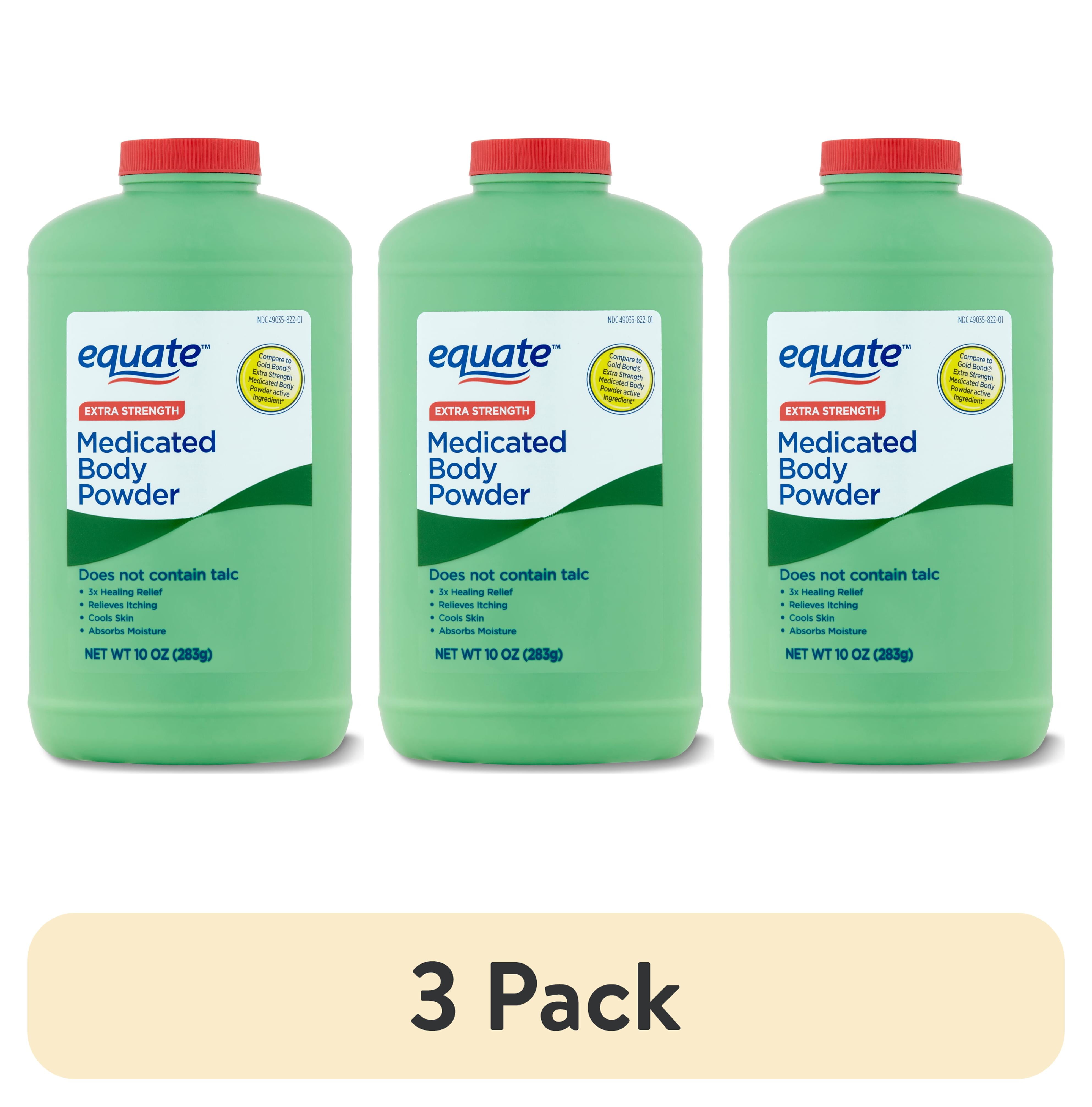 (3 pack) Equate Extra Strength Medicated Body Powder, Eucalyptus Scent ...