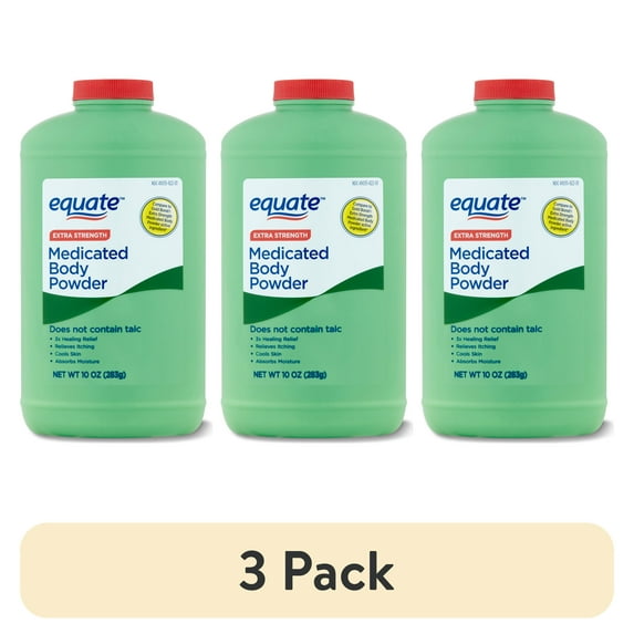 (3 pack) Equate Extra Strength Medicated Body Powder, Eucalyptus Scent ...