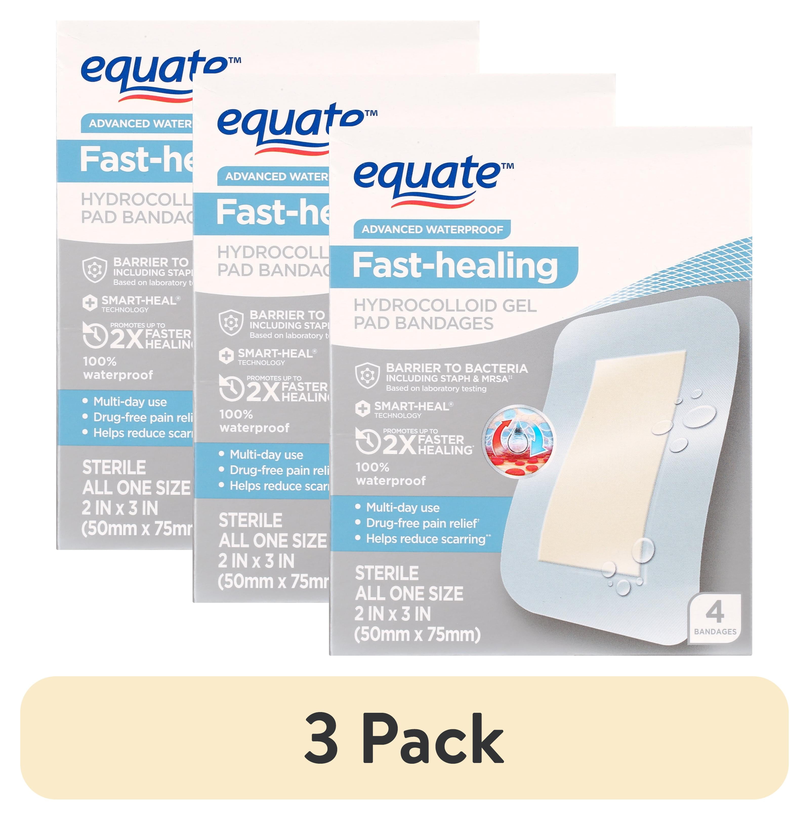 (3 pack) Equate Fast-Healing Hydrocolloid Gel Pad Bandages, 4 Count ...