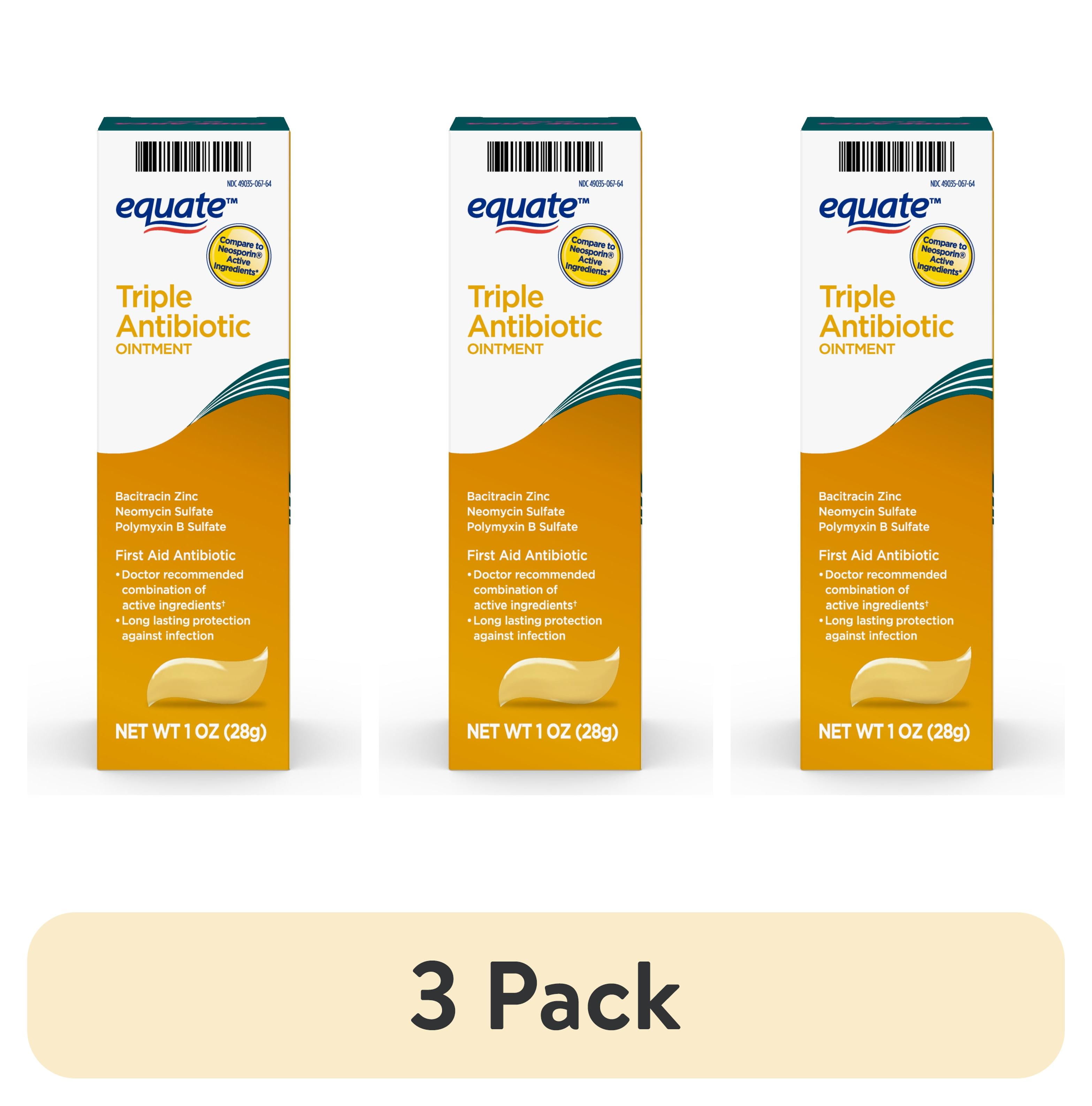 (3 pack) Equate Triple Antibiotic First Aid Ointment, Infection ...