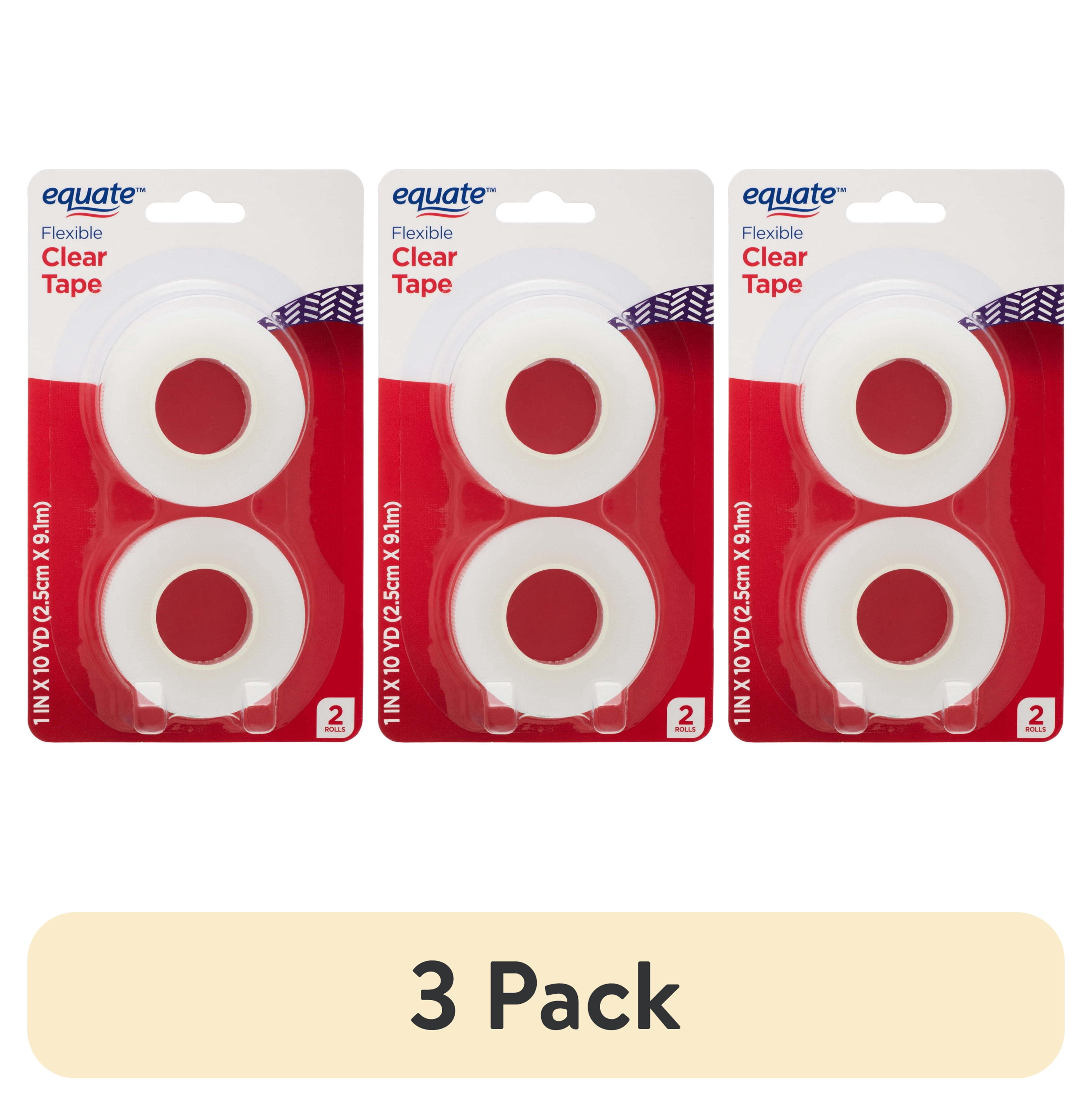 (3 pack) Equate Flexible Clear Tape, 1 in x 10 yd, 2 Count - Walmart ...
