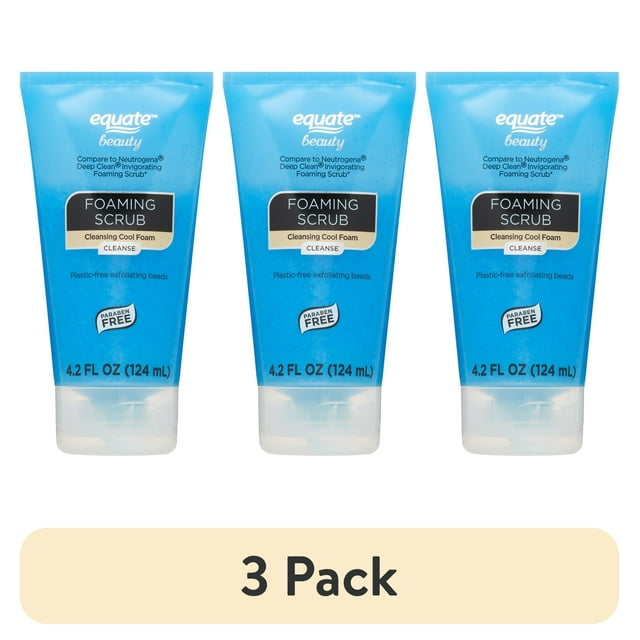 (3 pack) Equate Foaming Scrub with Plastic-Free Exfoliating Beads for ...