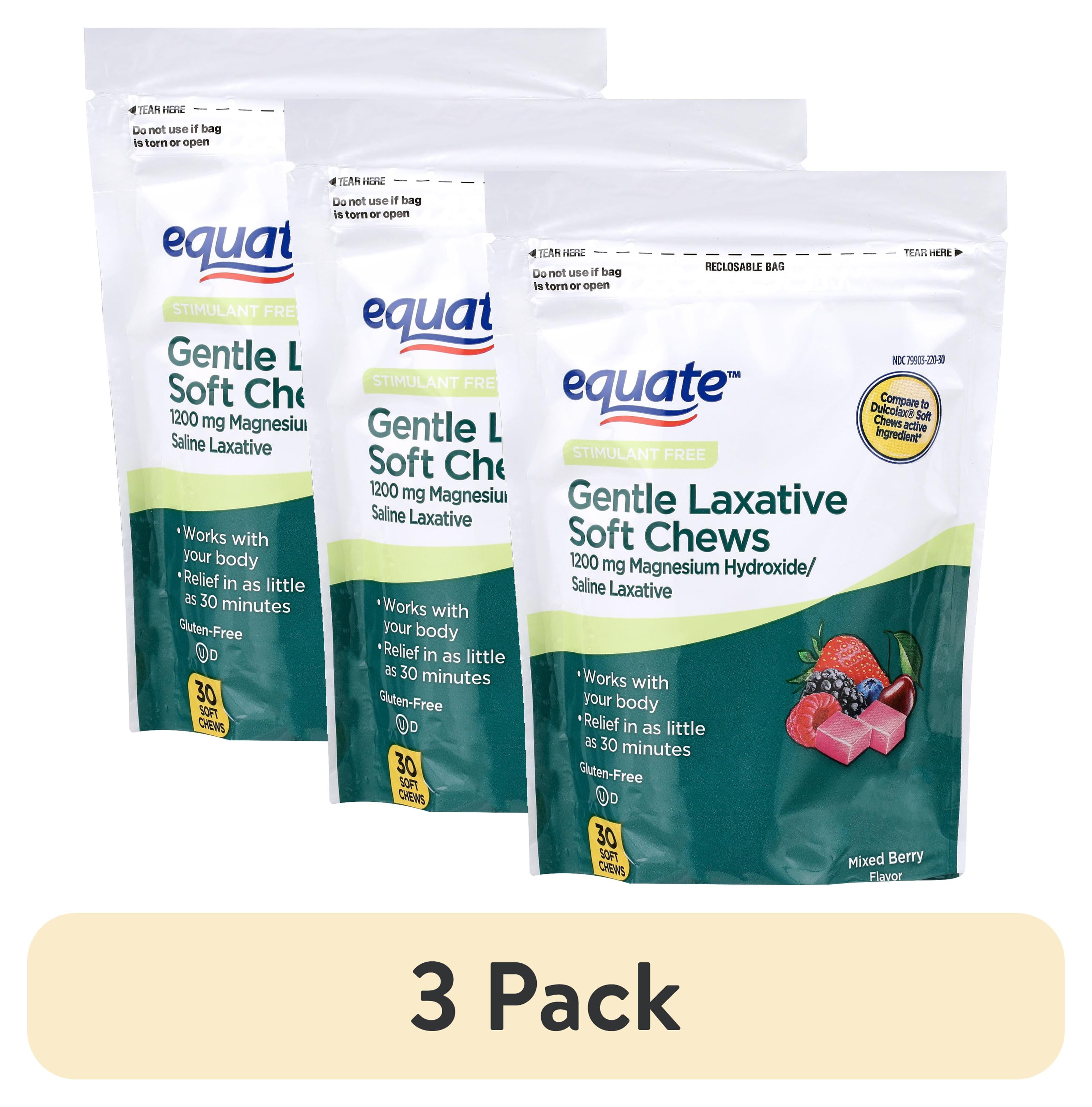 (3 pack) Equate Gentle Laxative Soft Chew for Constipation Relief ...