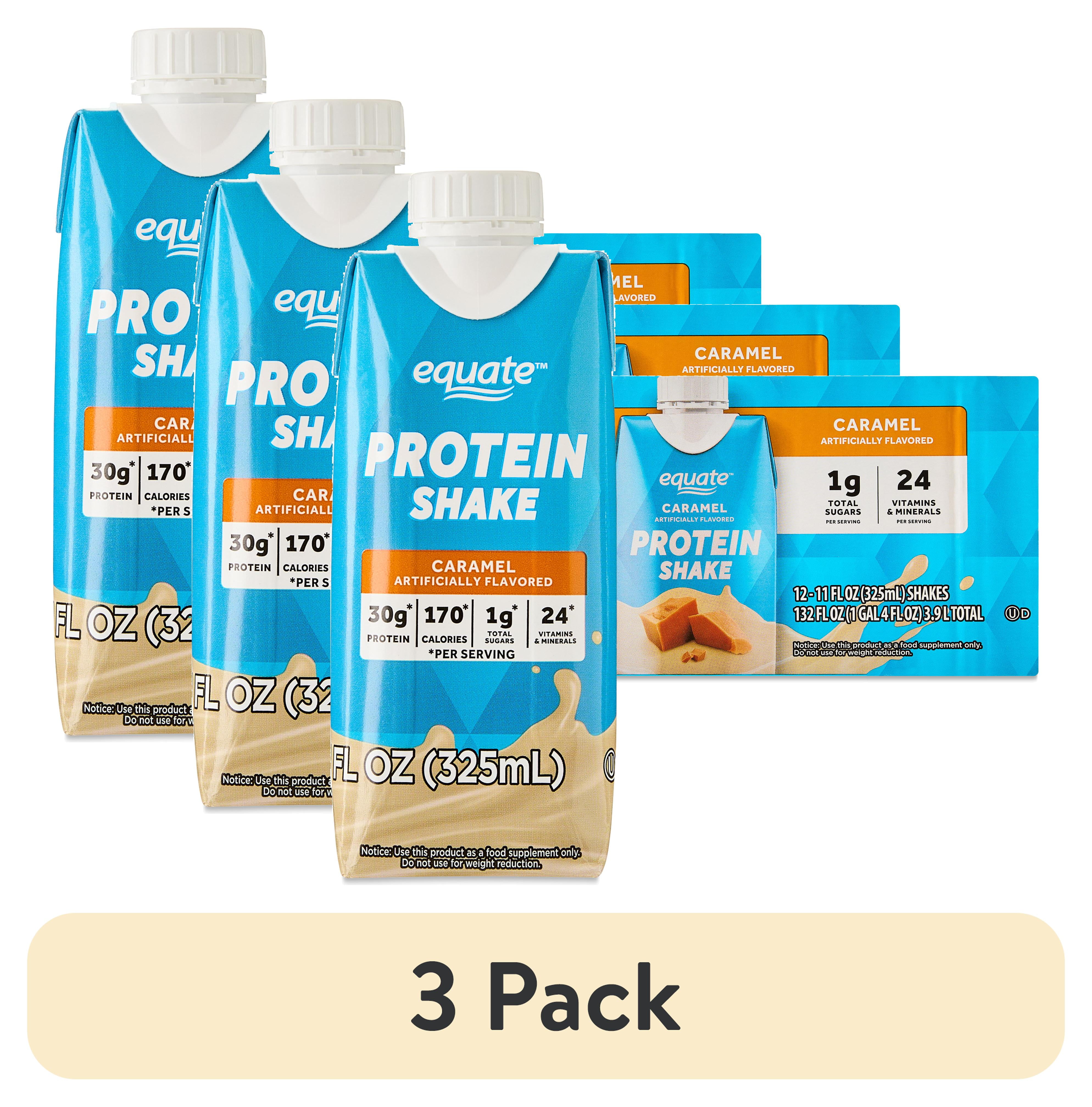 (3 pack) Equate High Performance Protein Nutrition Shake, Caramel, 11 ...