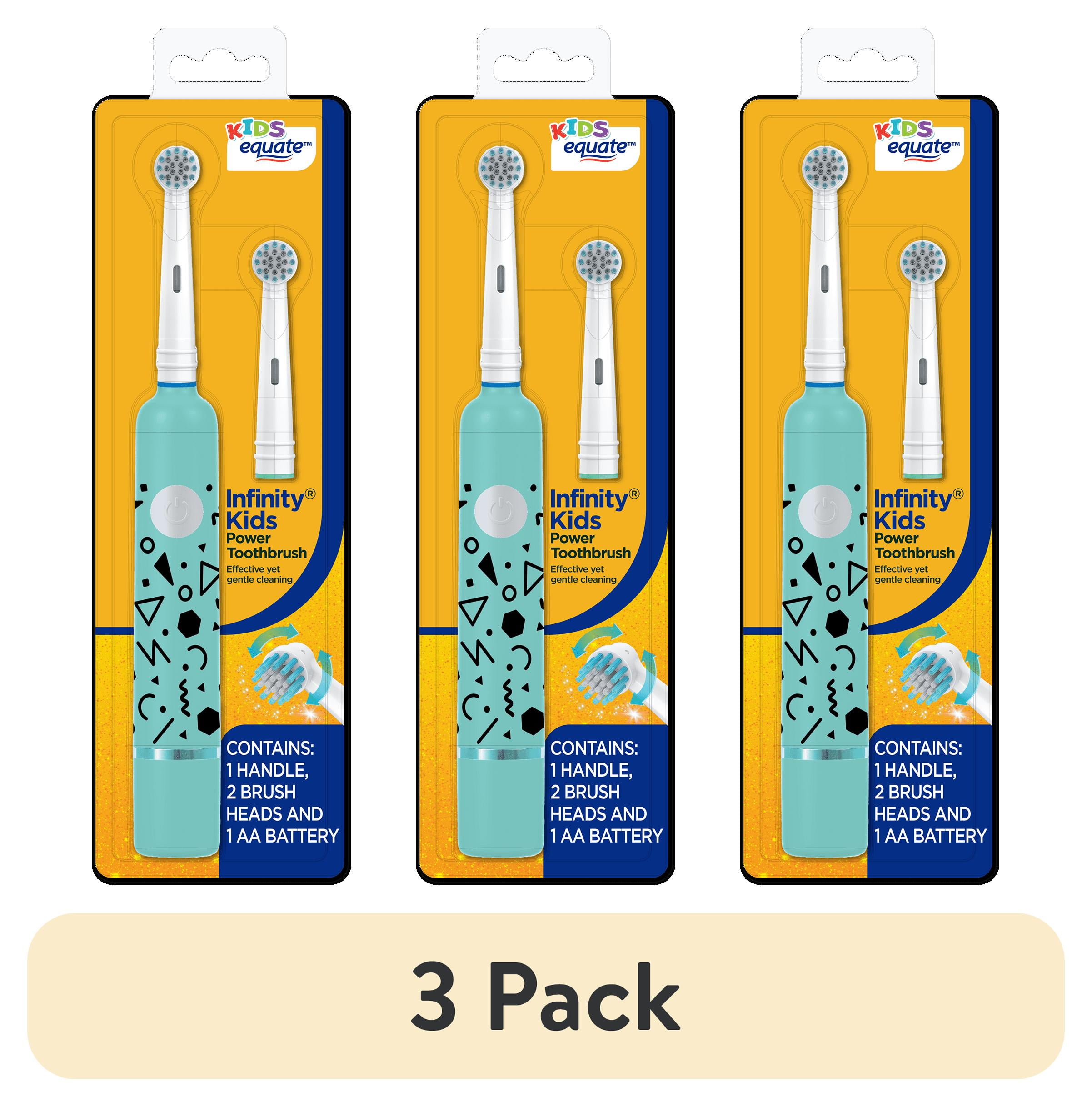 (3 pack) Equate Infinity Kids Power Toothbrush with 2 Bacteria Defense ...