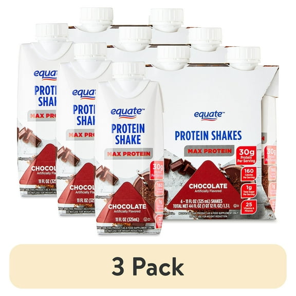 Equate Protein Shakes Vanilla 12 fl oz 12 Count High Protein 30g Low ...