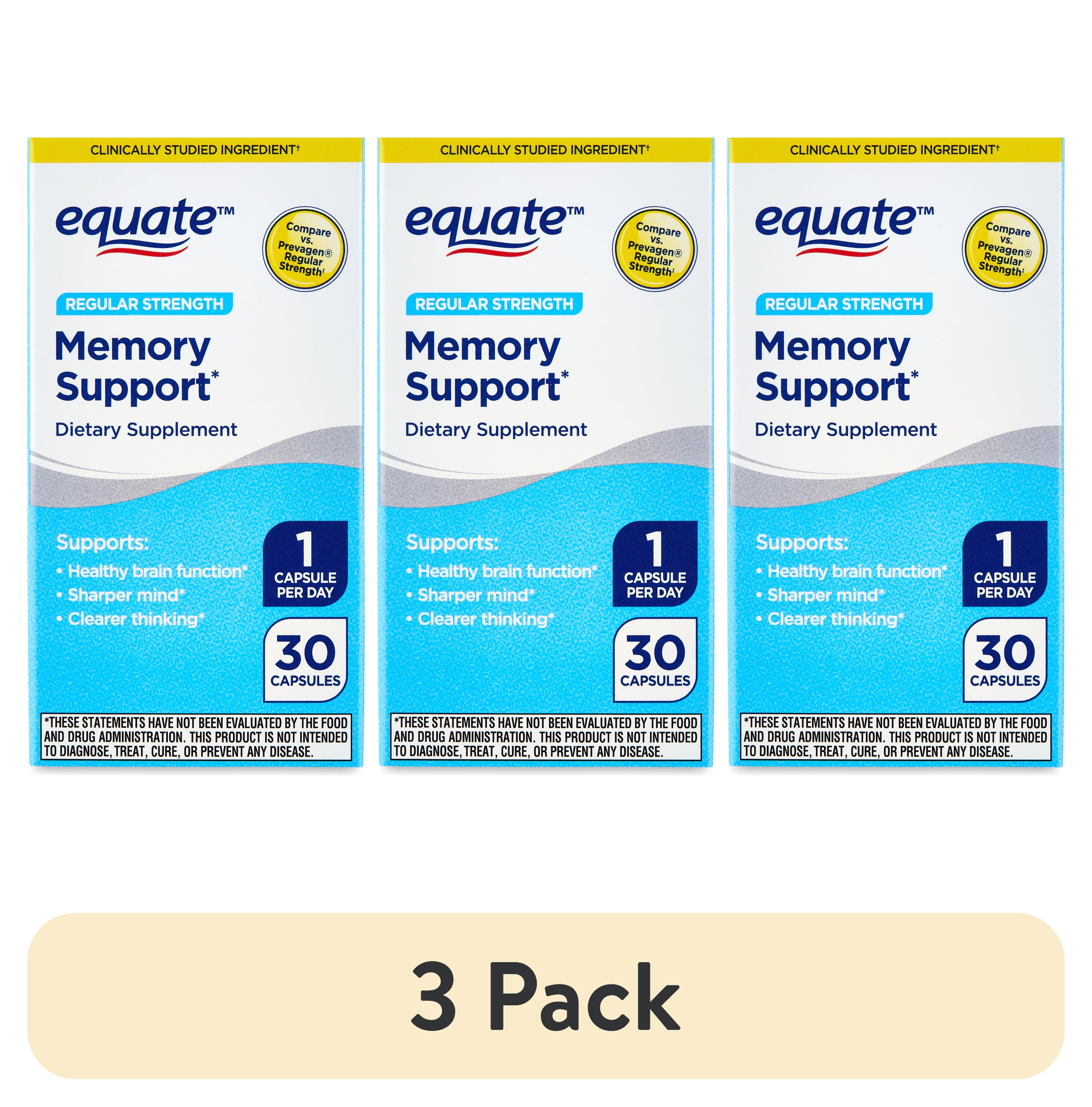 (3 pack) Equate Memory Support Dietary Supplement Capsules, 30 Count ...