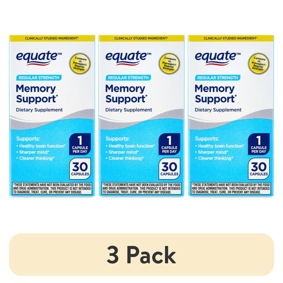 (3 pack) Equate Memory Support Dietary Supplement Capsules, 30 Count ...
