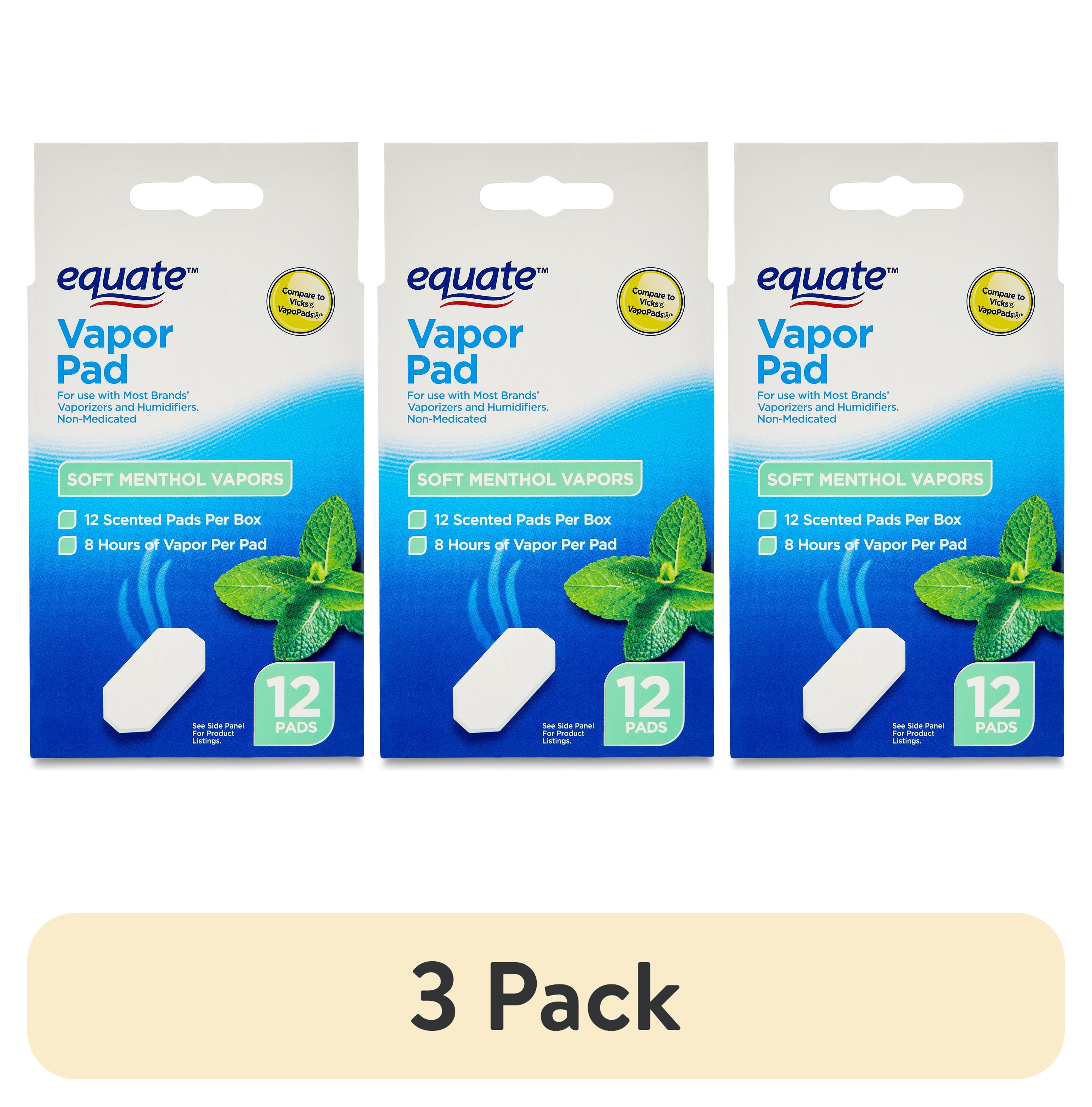 (3 pack) Equate Vapor Pad with Soothing Menthol Vapors, For Use in ...
