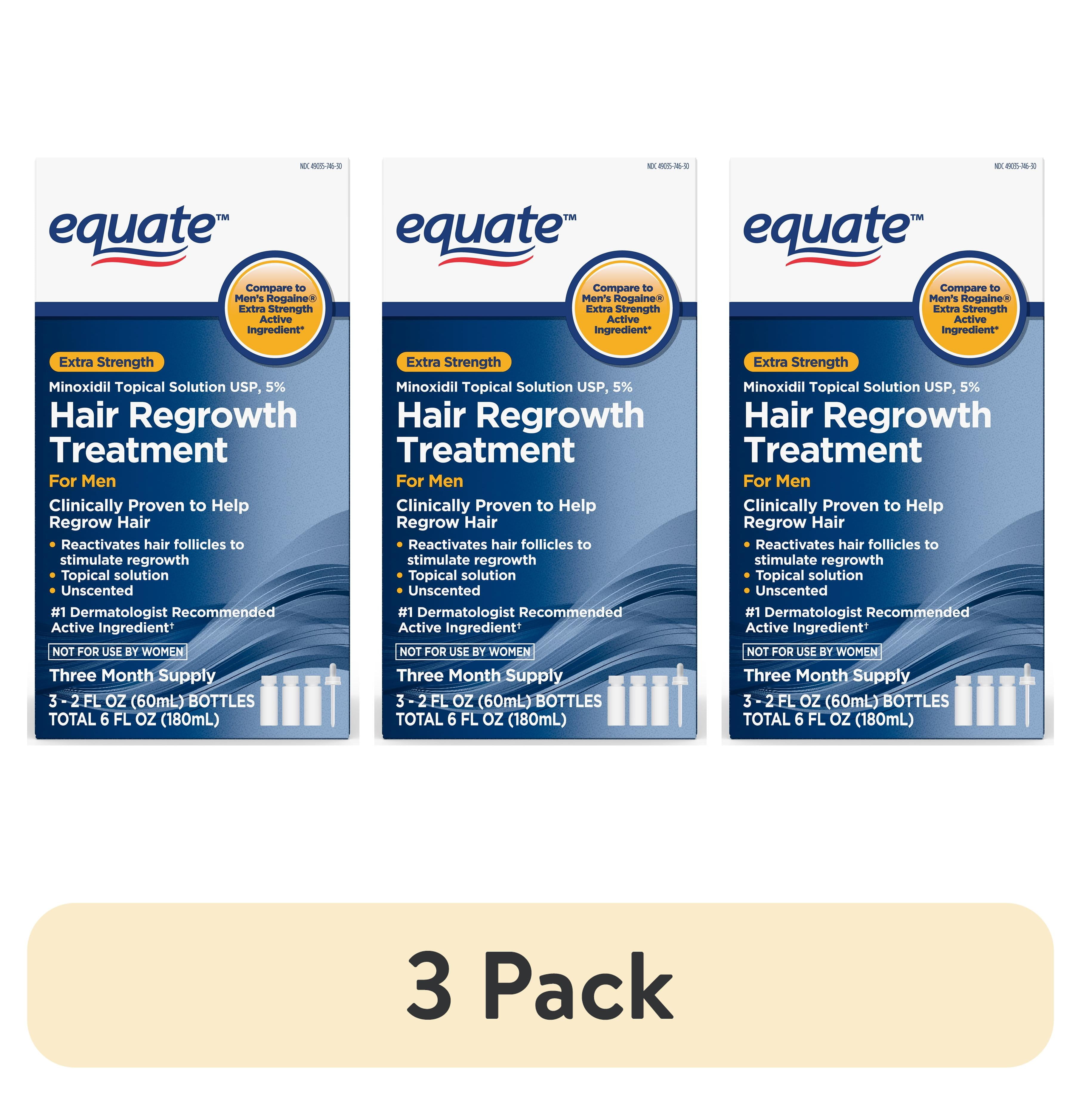 (3 pack) Equate Minoxidil Topical Solution USP, 5 Percent, Extra ...