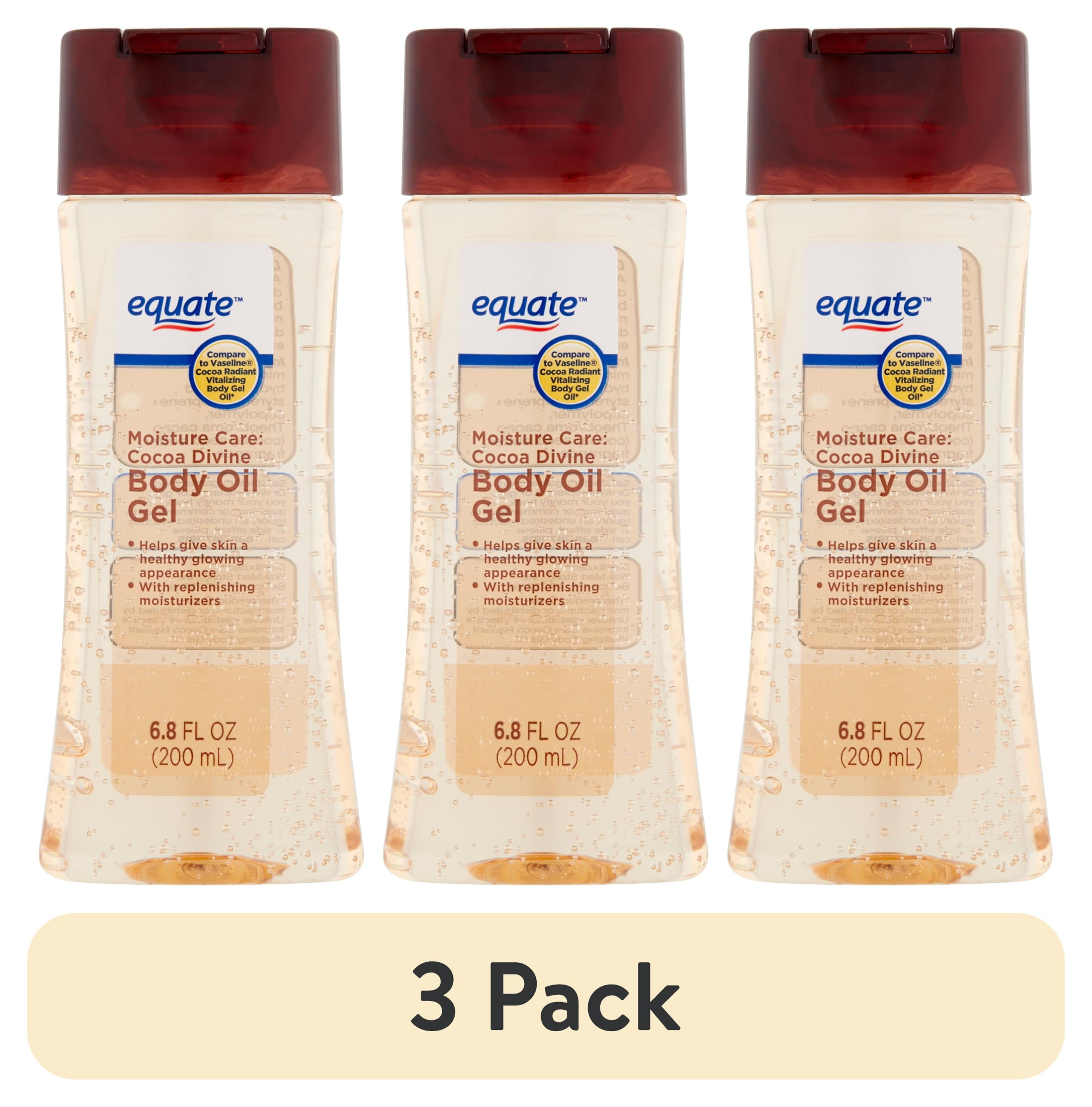 (3 pack) Equate Moisture Care Cocoa Divine Body Oil Gel, 6.8 fl oz ...