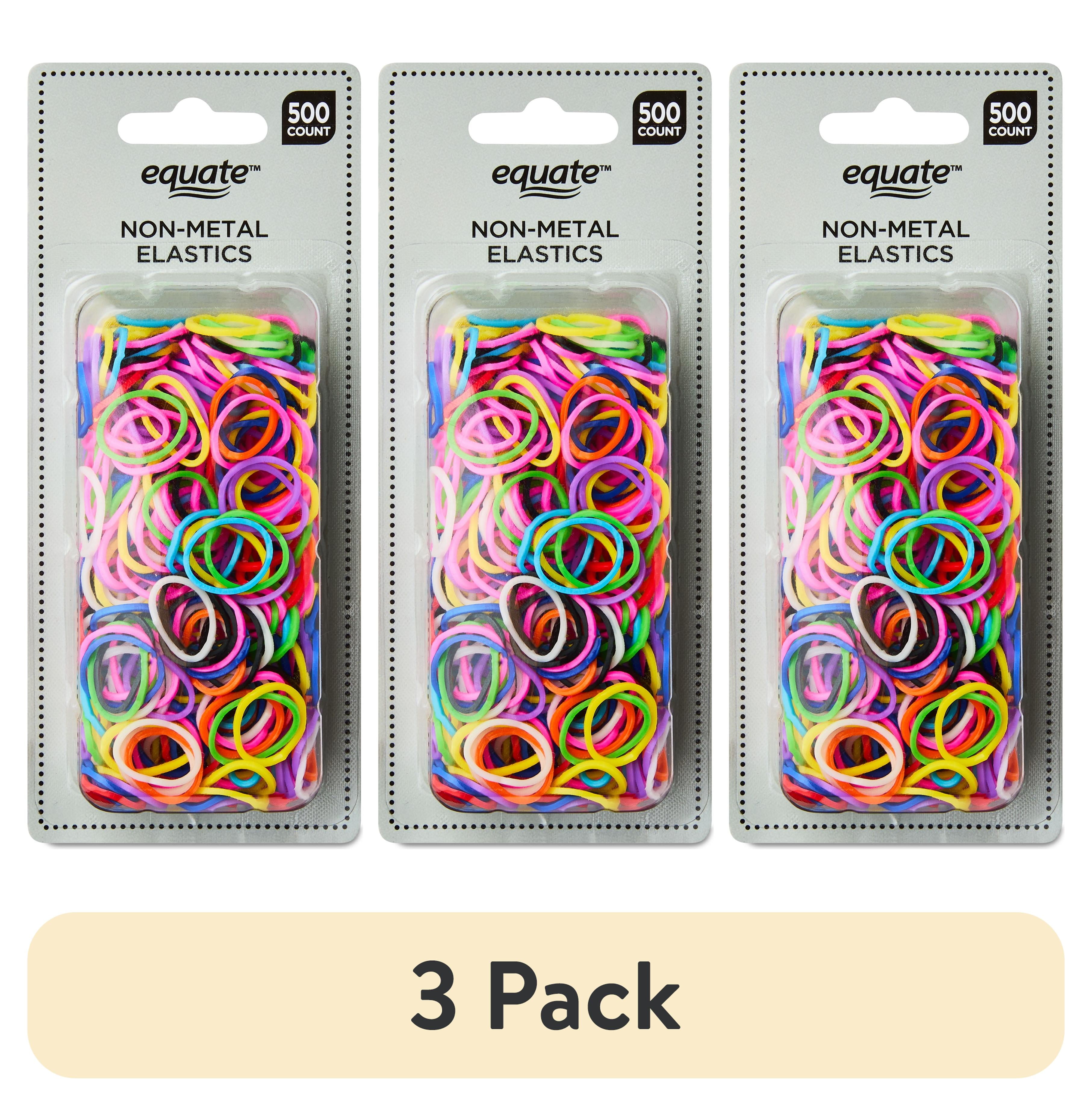 (3 pack) Equate Non-Metal Hair Bands, Multicolor, for Ponytails, Braids ...