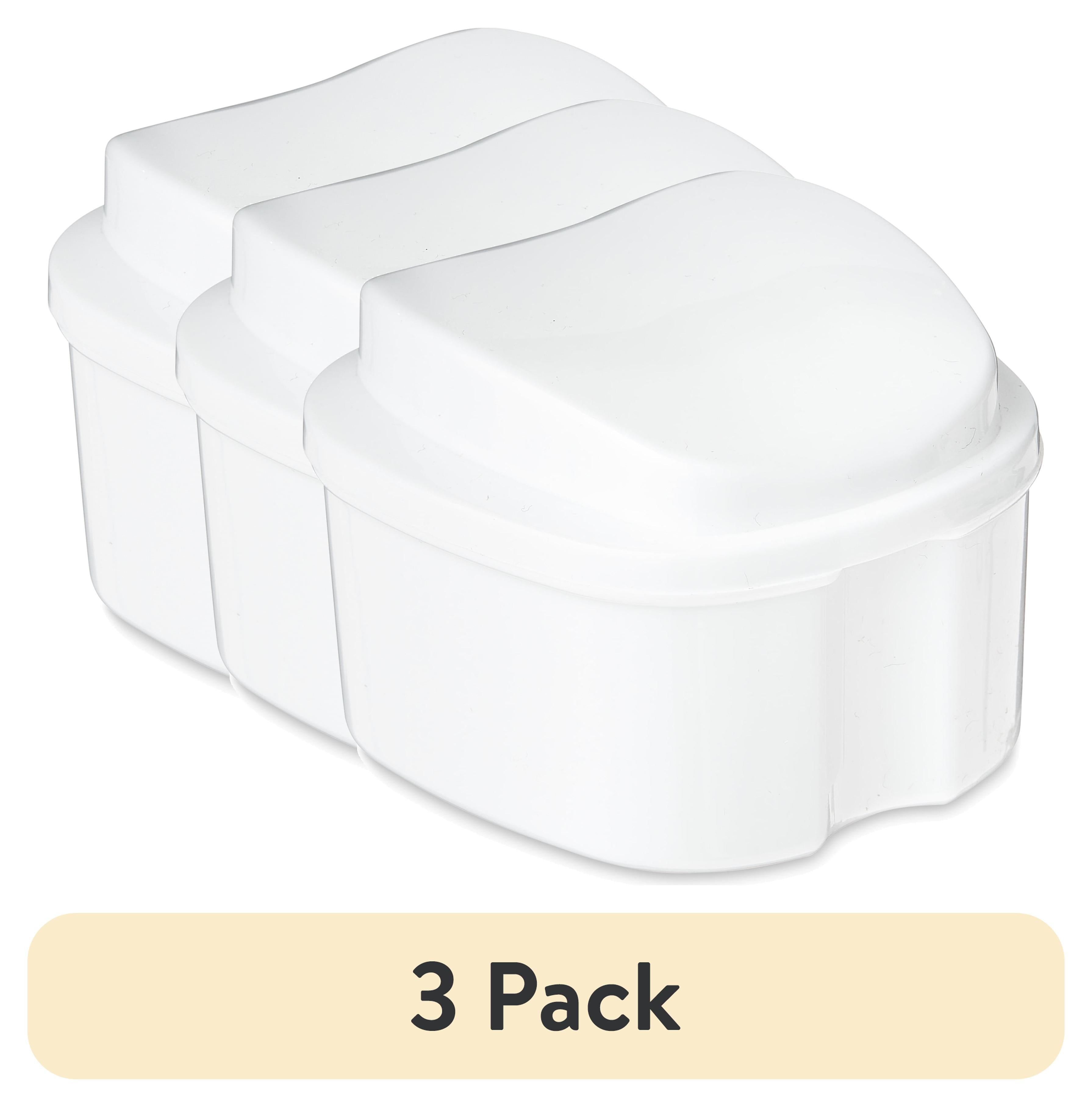 (3 pack) Equate Ortho-Dental Bath Container for Dentures Retainers and ...
