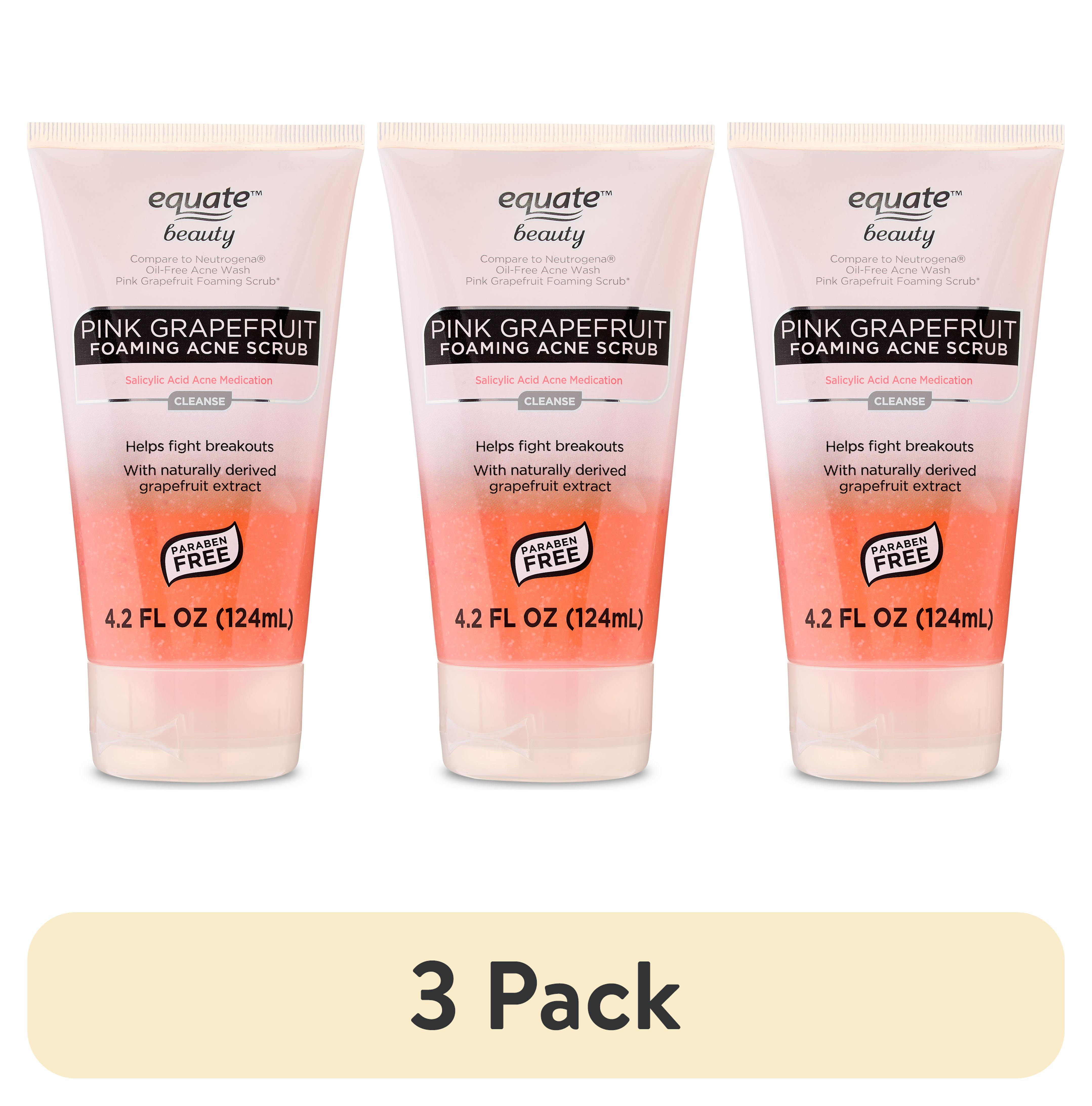 (3 pack) Equate Beauty Pink Grapefruit Foaming Acne Scrub, 4.2 fl oz ...