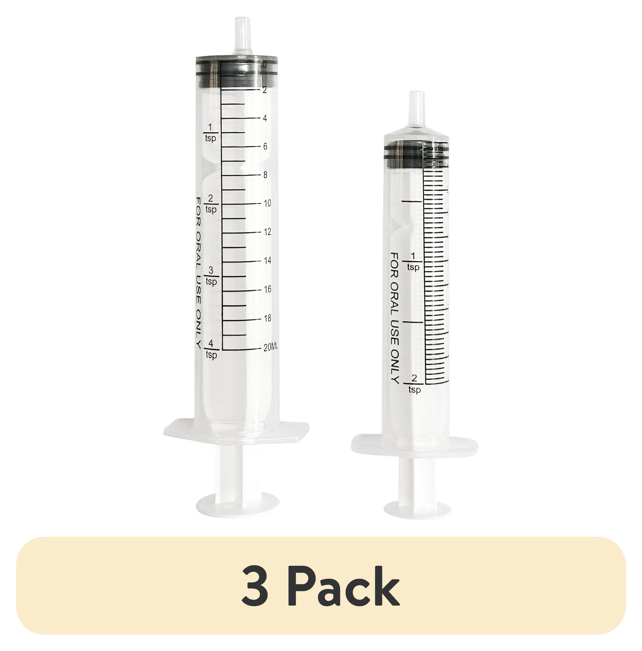 (3 pack) Equate Plastic Medical Dosing Oral Syringe, 4 Tsp Capacity-2 ...