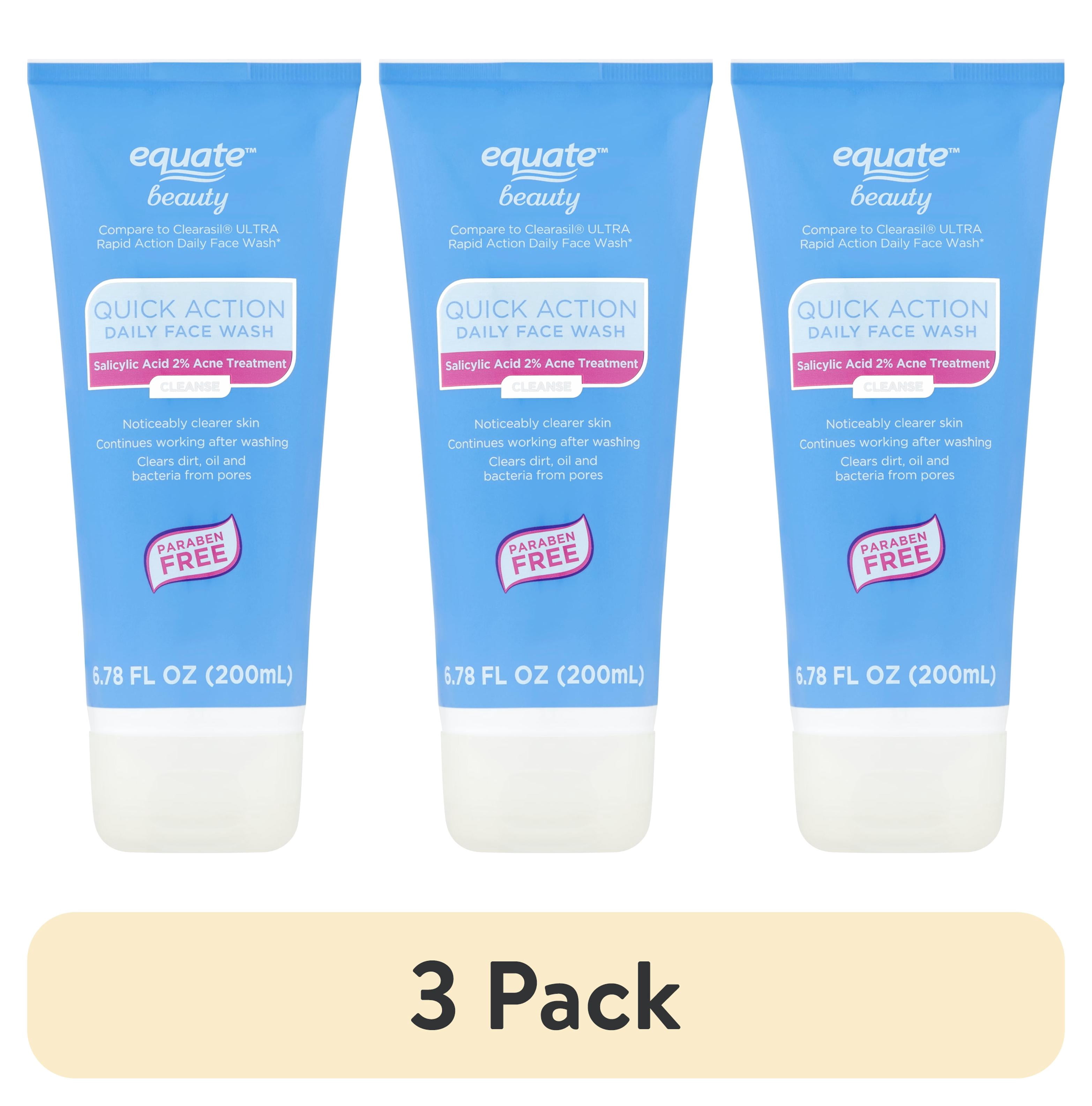 (3 pack) Equate Quick Action Daily Face Wash with 2% Salicylic Acid for ...