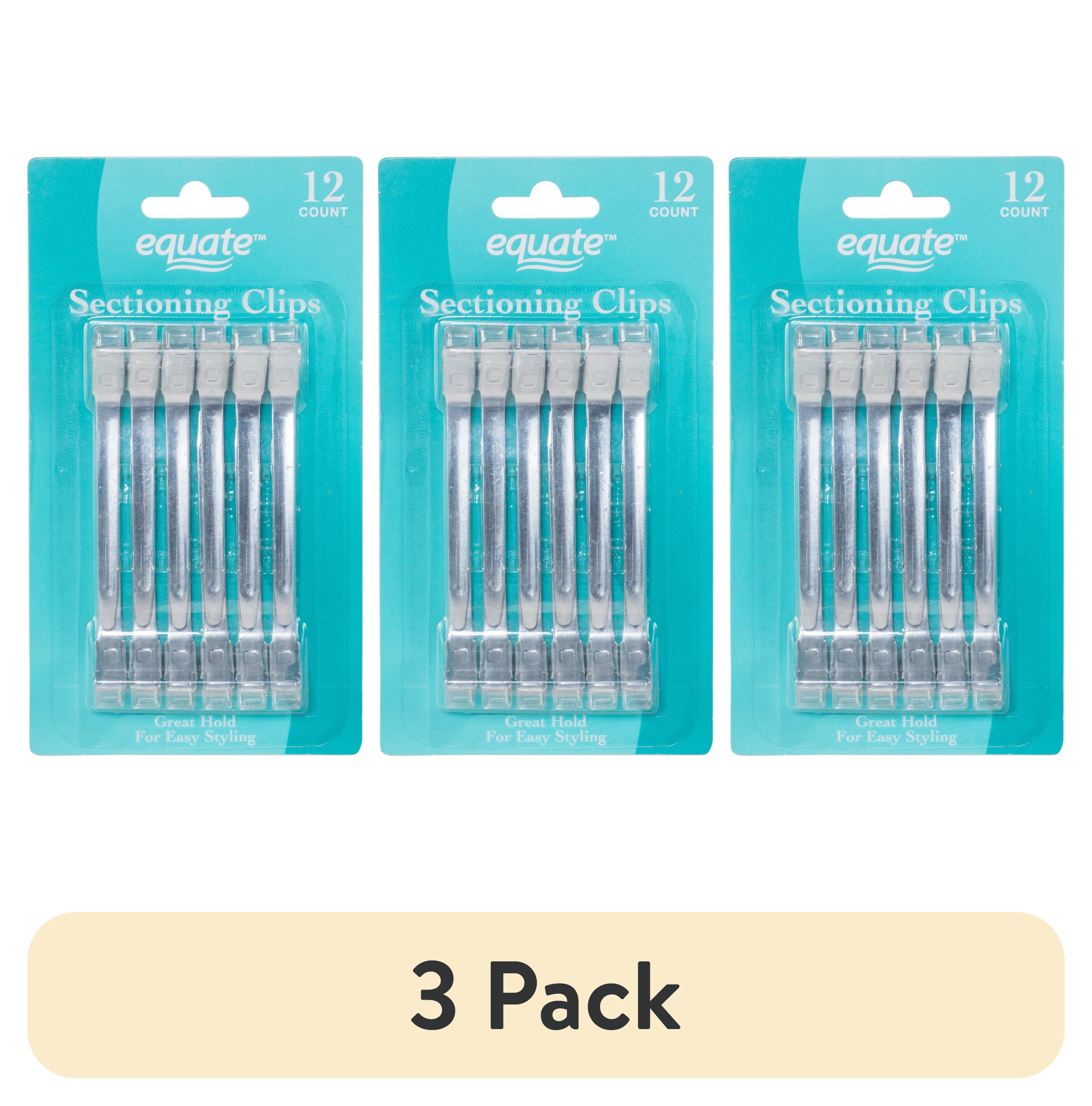 (3 pack) Equate Sectioning Clips, 12 Count, Hold Hair in Place While ...