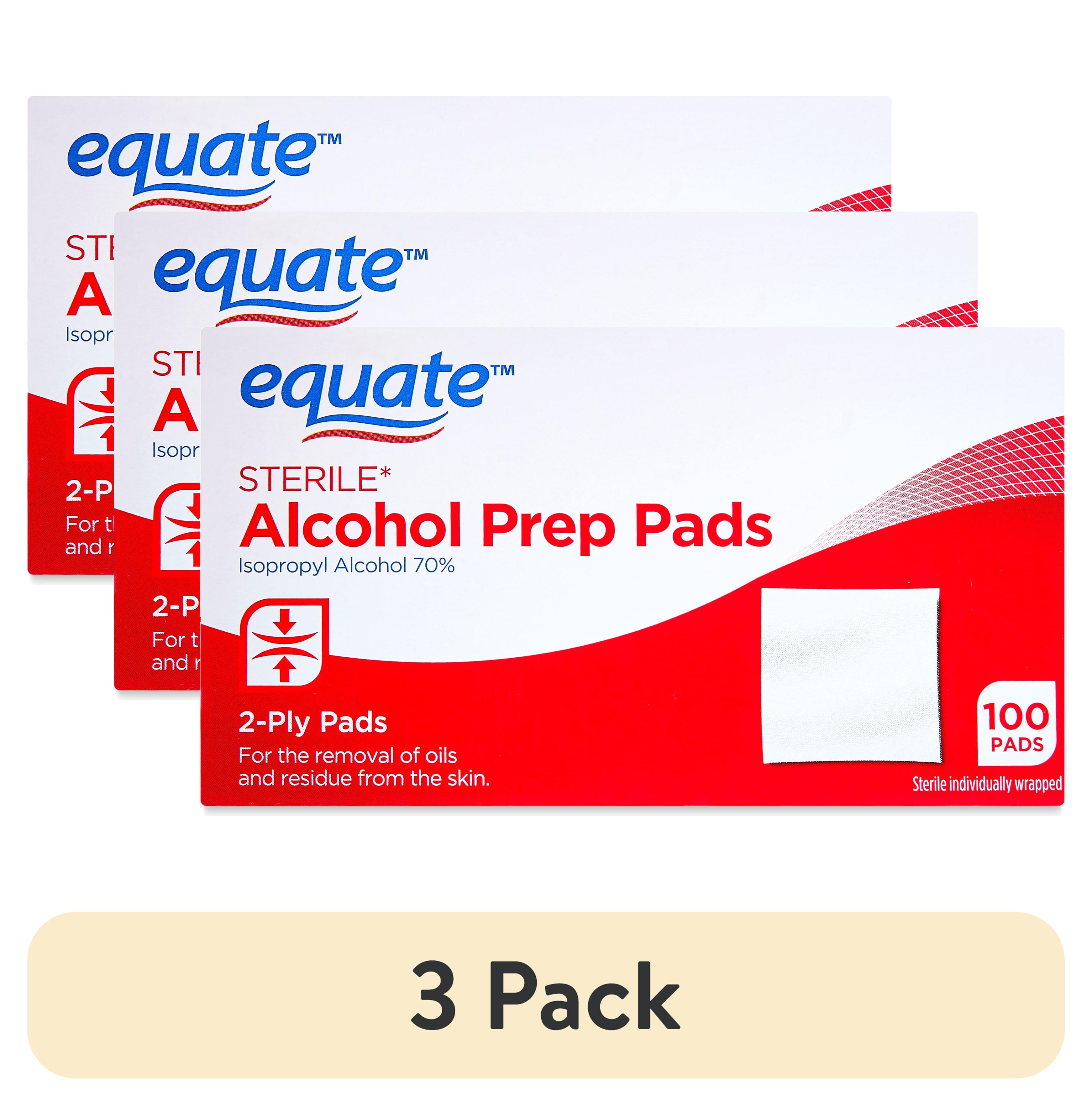 (3 pack) Equate Sterile Alcohol Prep Pads, 100 Ct - Walmart.com