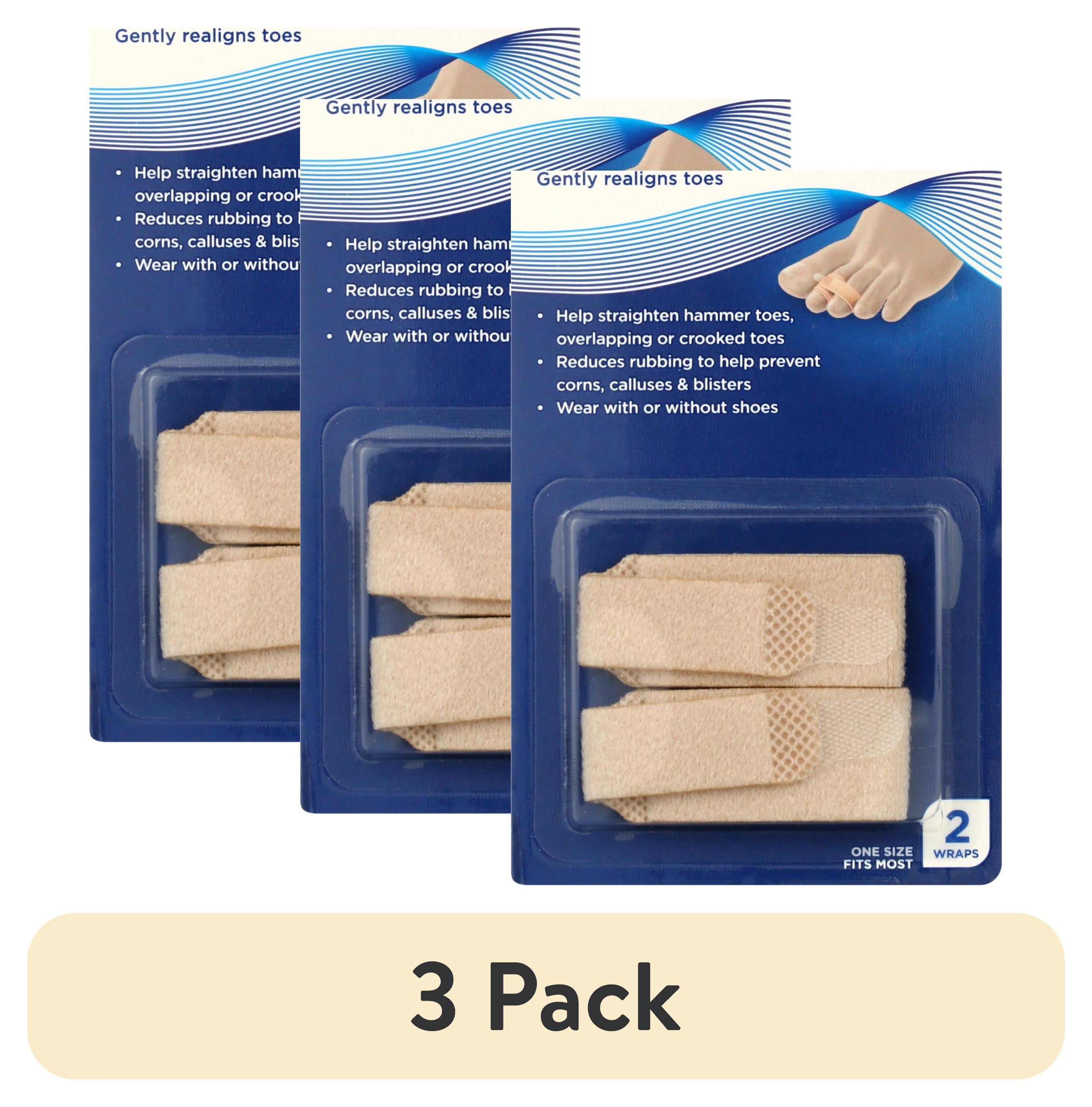 (3 pack) Equate Toe Wraps Beige Color, 2 Count, One Size Fits Most ...