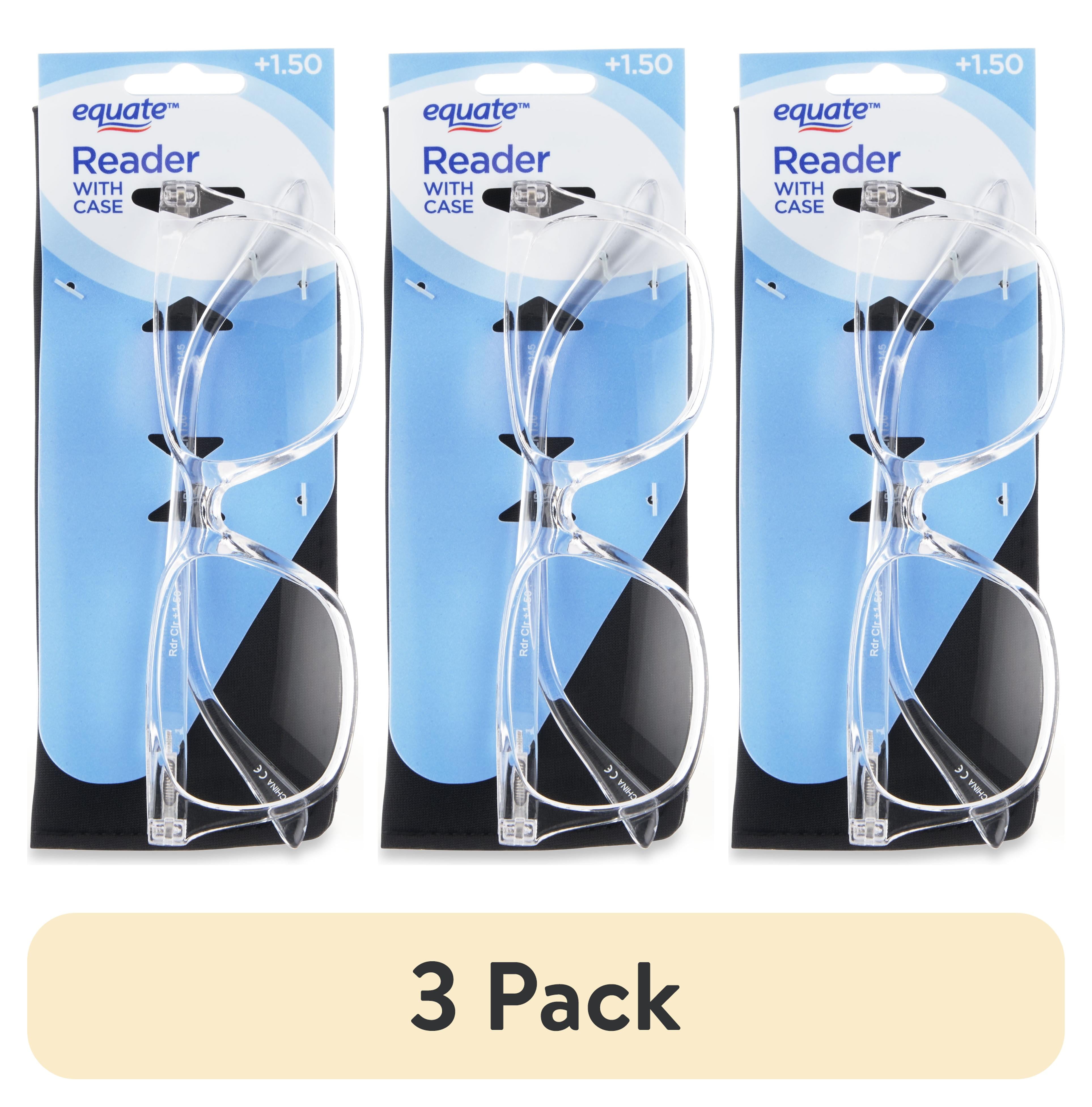 (3 pack) Equate Unisex Rectangular Single Vision Reading Glasses with ...