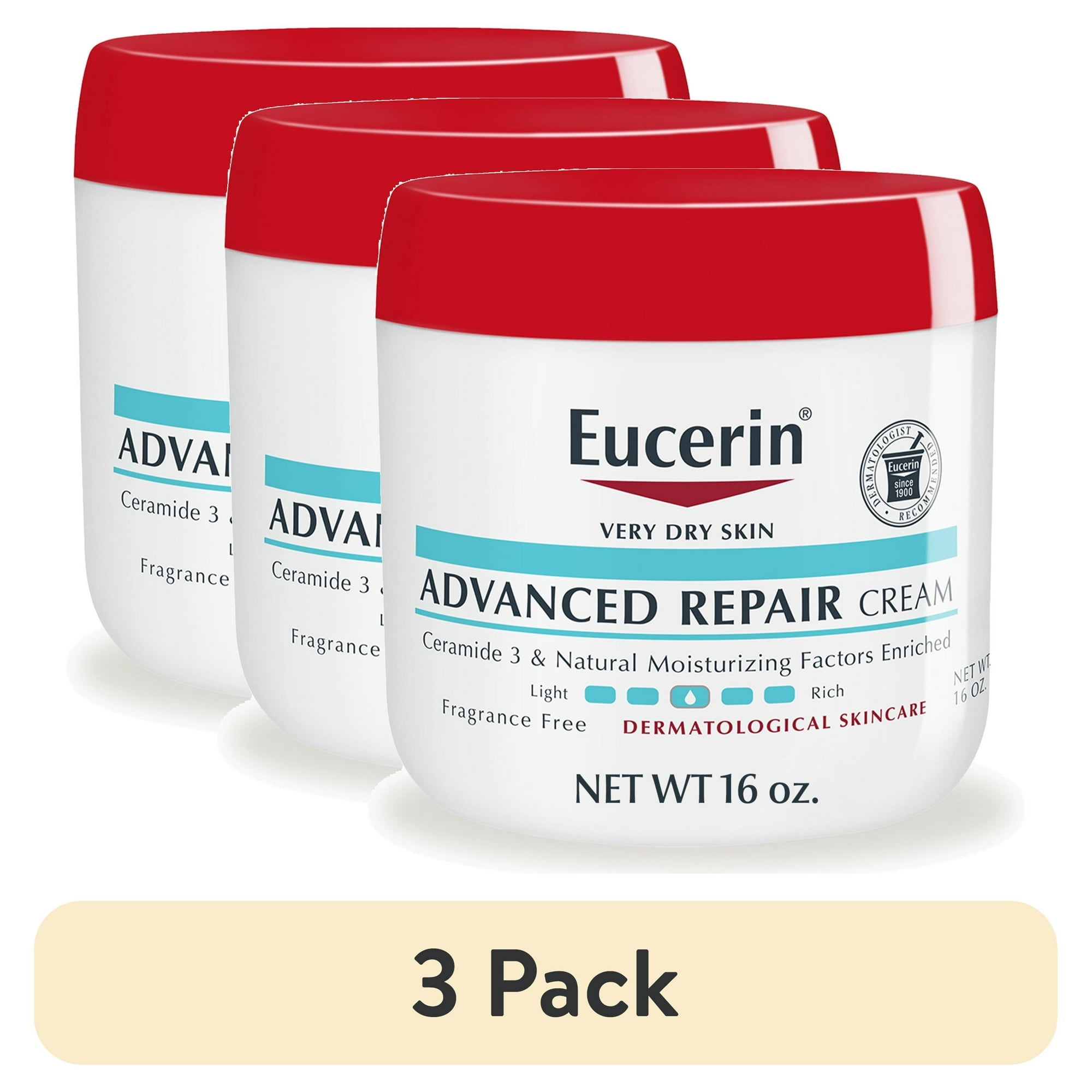 (3 pack) Eucerin Advanced Repair Body Cream, 48-Hour Moisturizer ...
