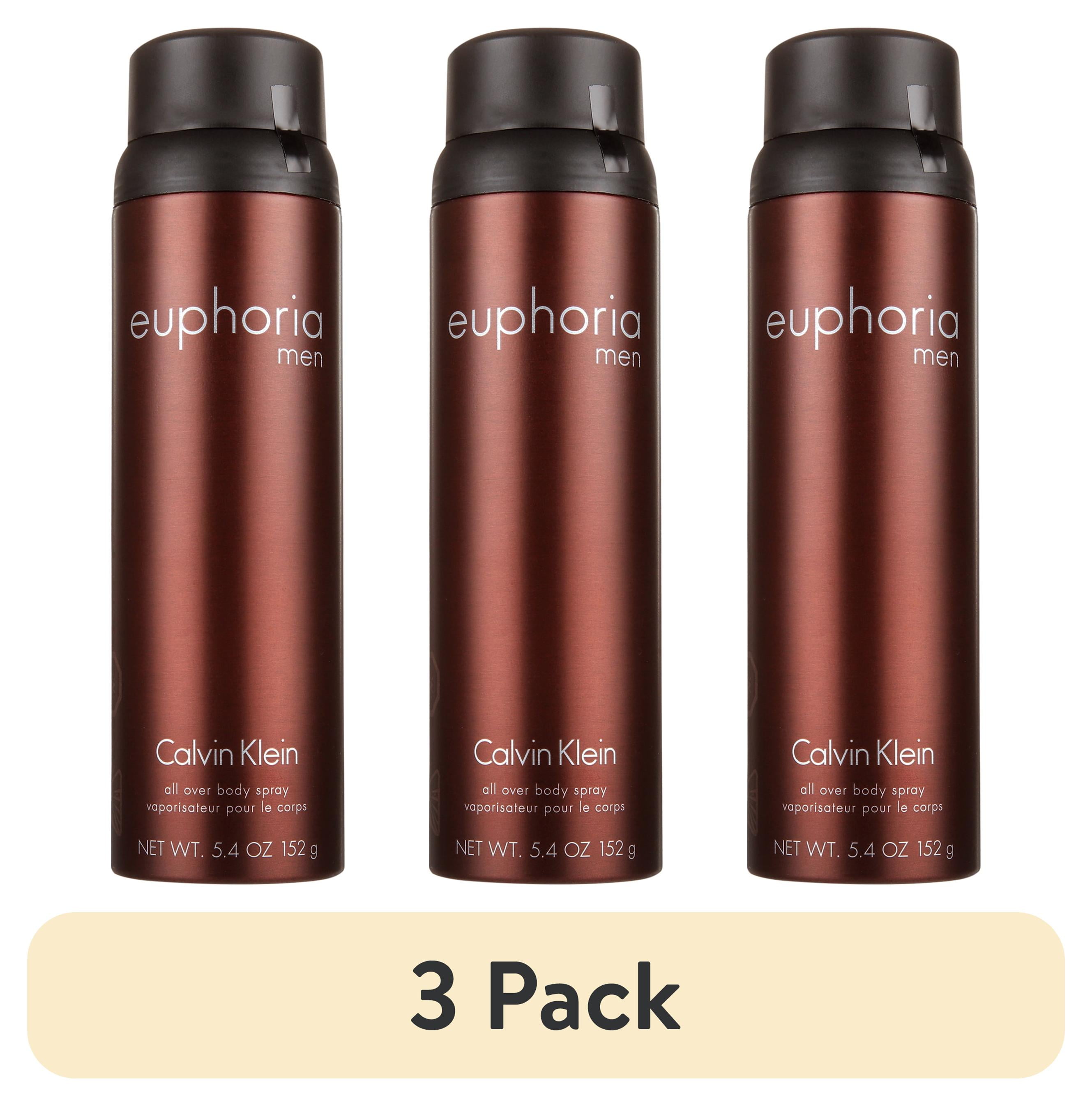 (3 pack) Euphoria Body Spray by Calvin Klein, for Men, 5.4 oz, 1 Count ...