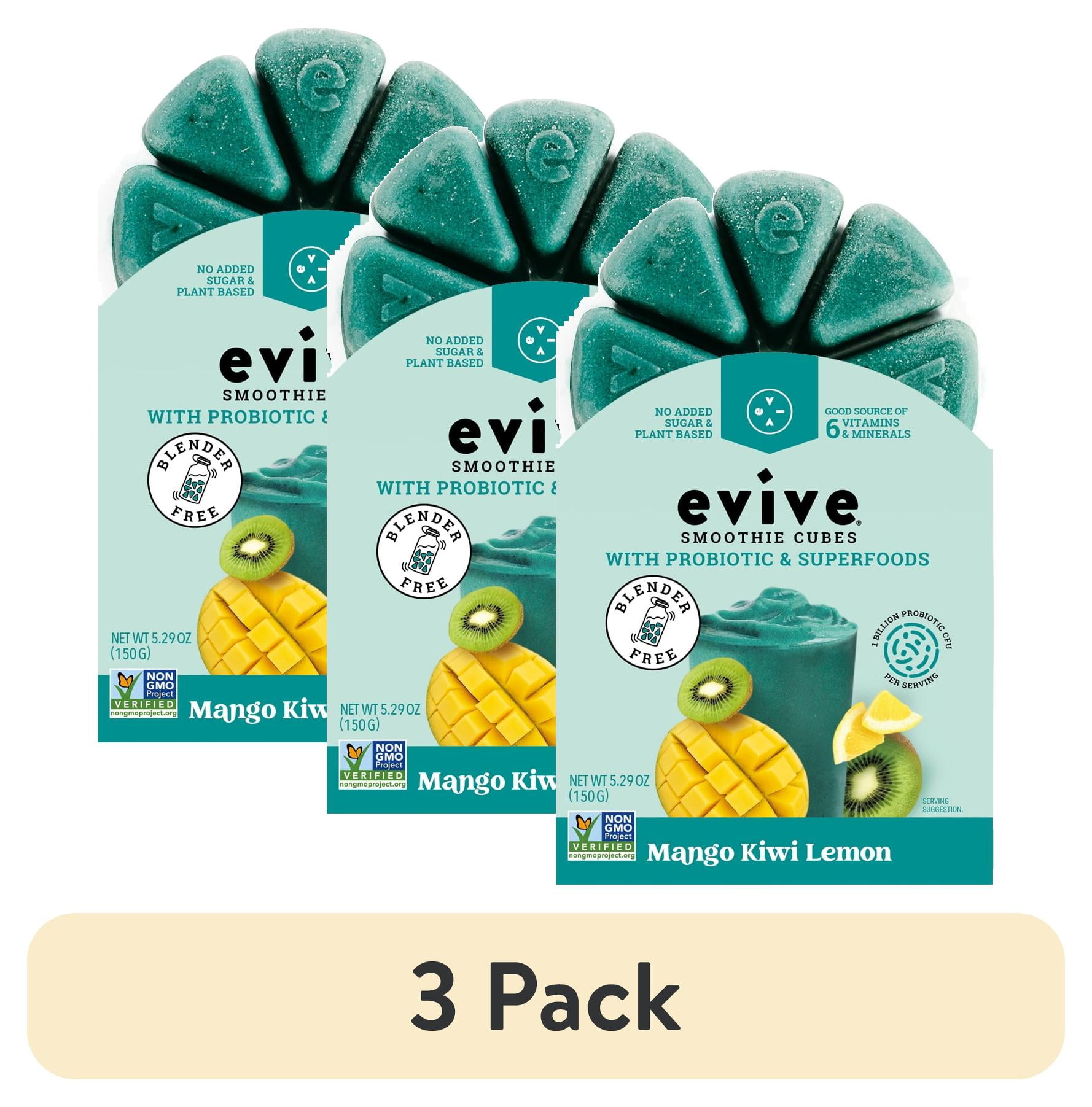 (3 pack) Evive Smoothie Cubes with Probiotics & Superfoods - Mango Kiwi Lemon 5.29OZ - Walmart.com