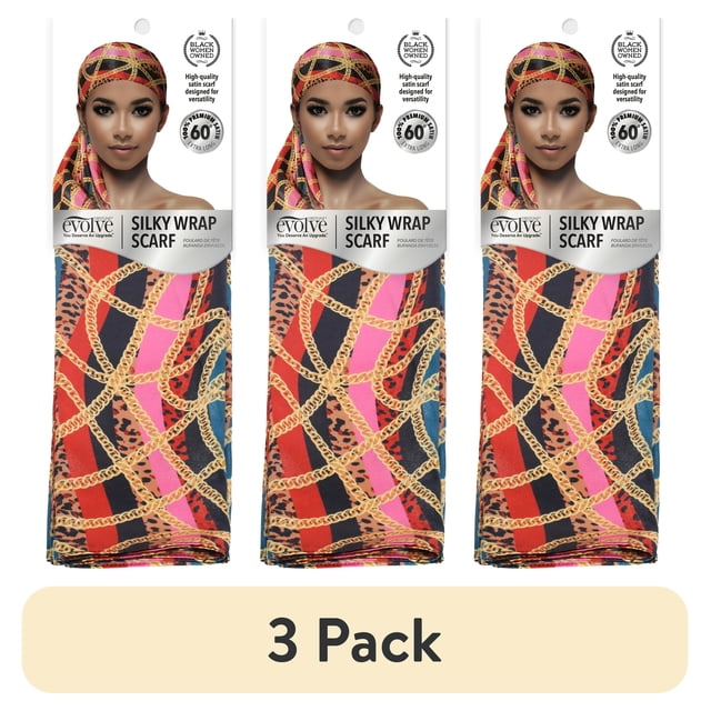 (3 pack) Evolve Silky Wrap Scarf Multicolor Status - Walmart Business ...