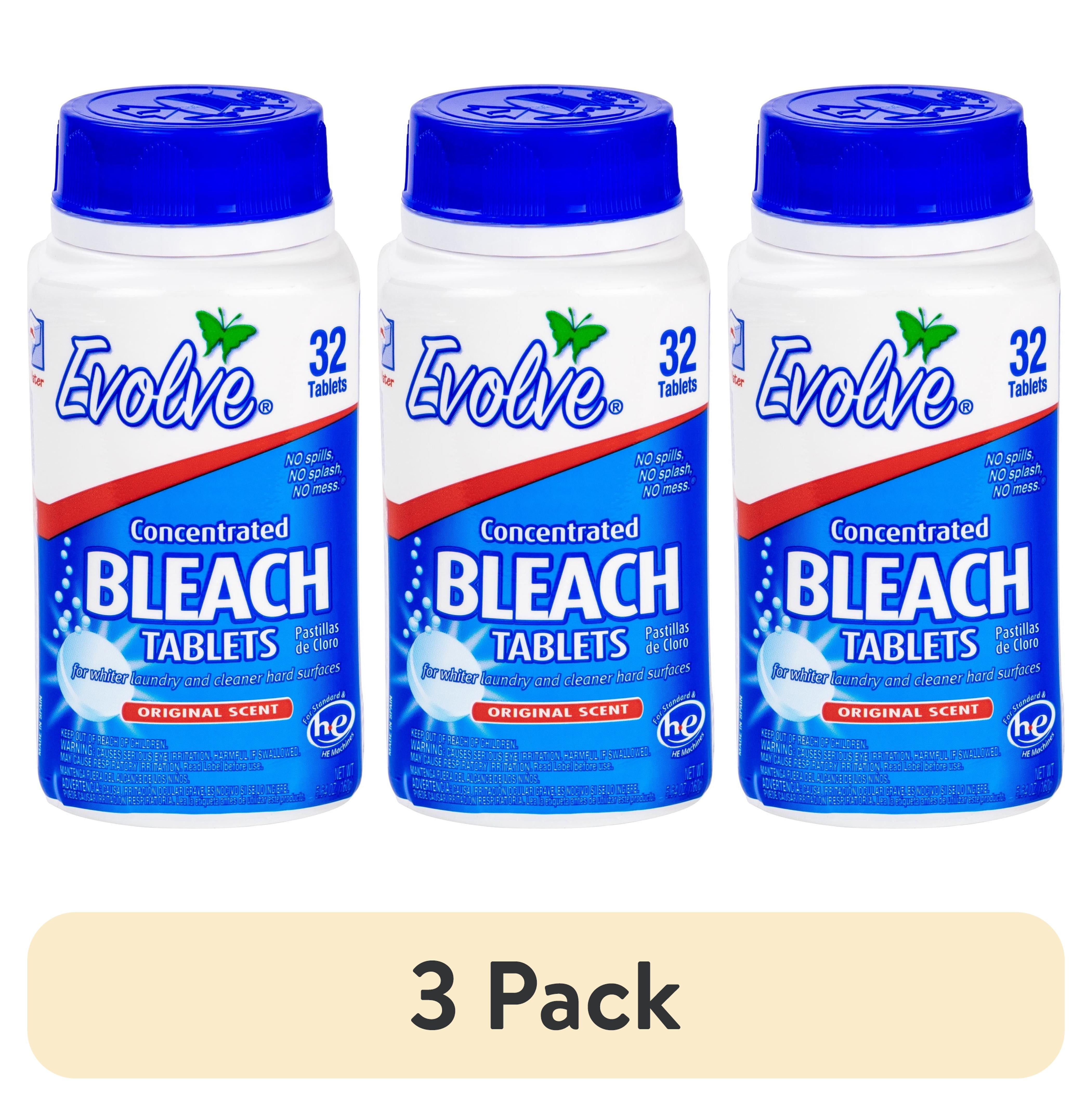 (3 pack) Evolve Concentrated Bleach Tablets, Original Scent, 64 Count ...