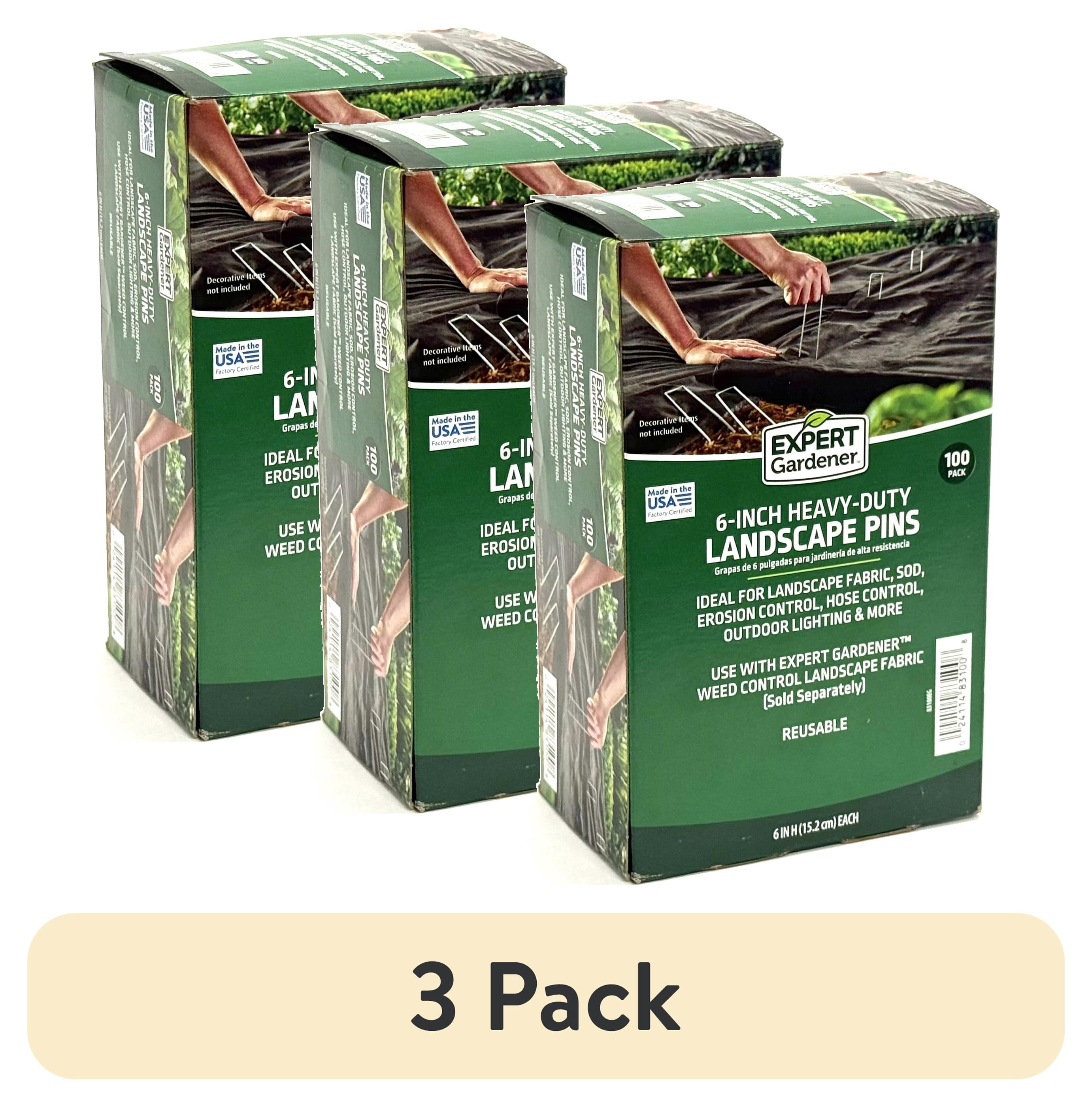 (3 pack) Expert Gardener 6” Pro Weed Barrier Fabric Landscape Pins, 100 ...