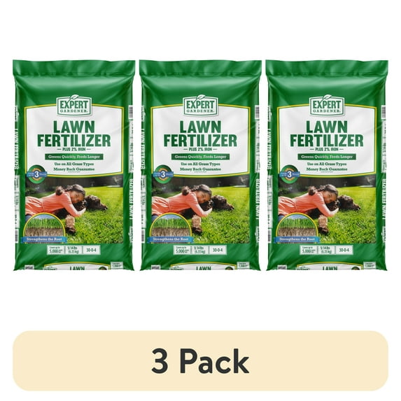 (3 pack) Expert Gardener Lawn Food Fertilizer Plus 2% Iron,14 lb ...