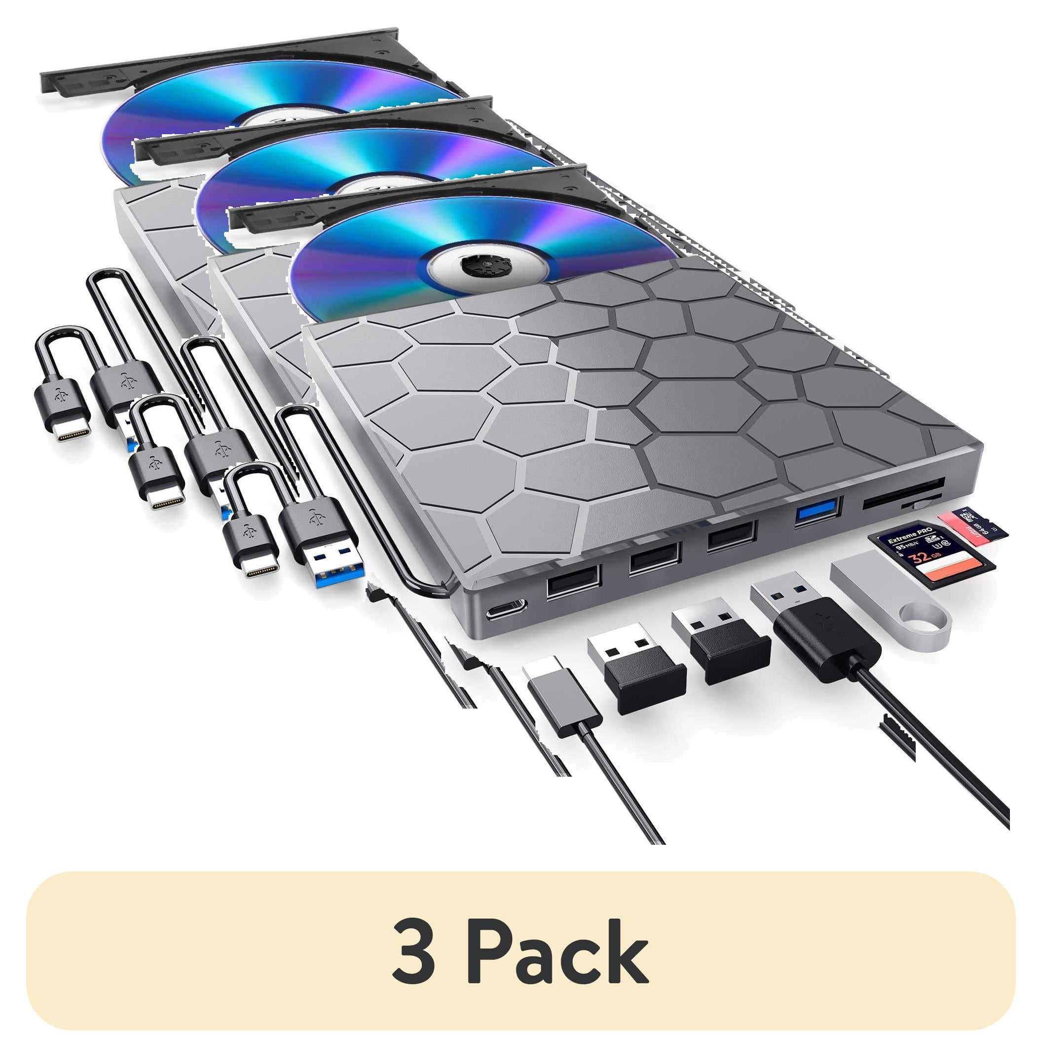 (3 pack) External CD/DVD Drive for Laptop, DVD Player for Laptop, 8 in ...