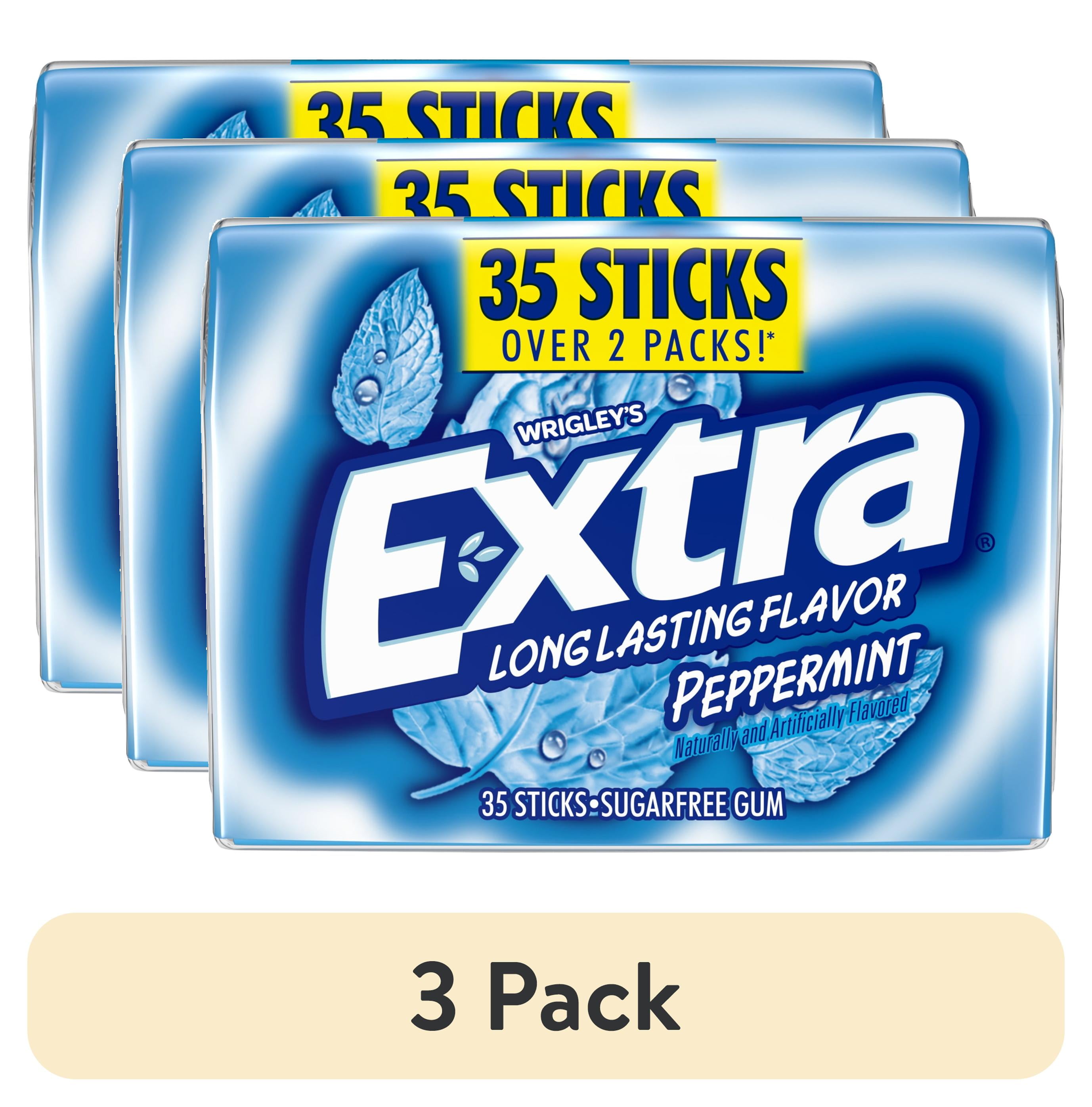 (3 pack) Extra Gum Peppermint Sugar Free Chewing Gum - 35 Stick Bulk ...