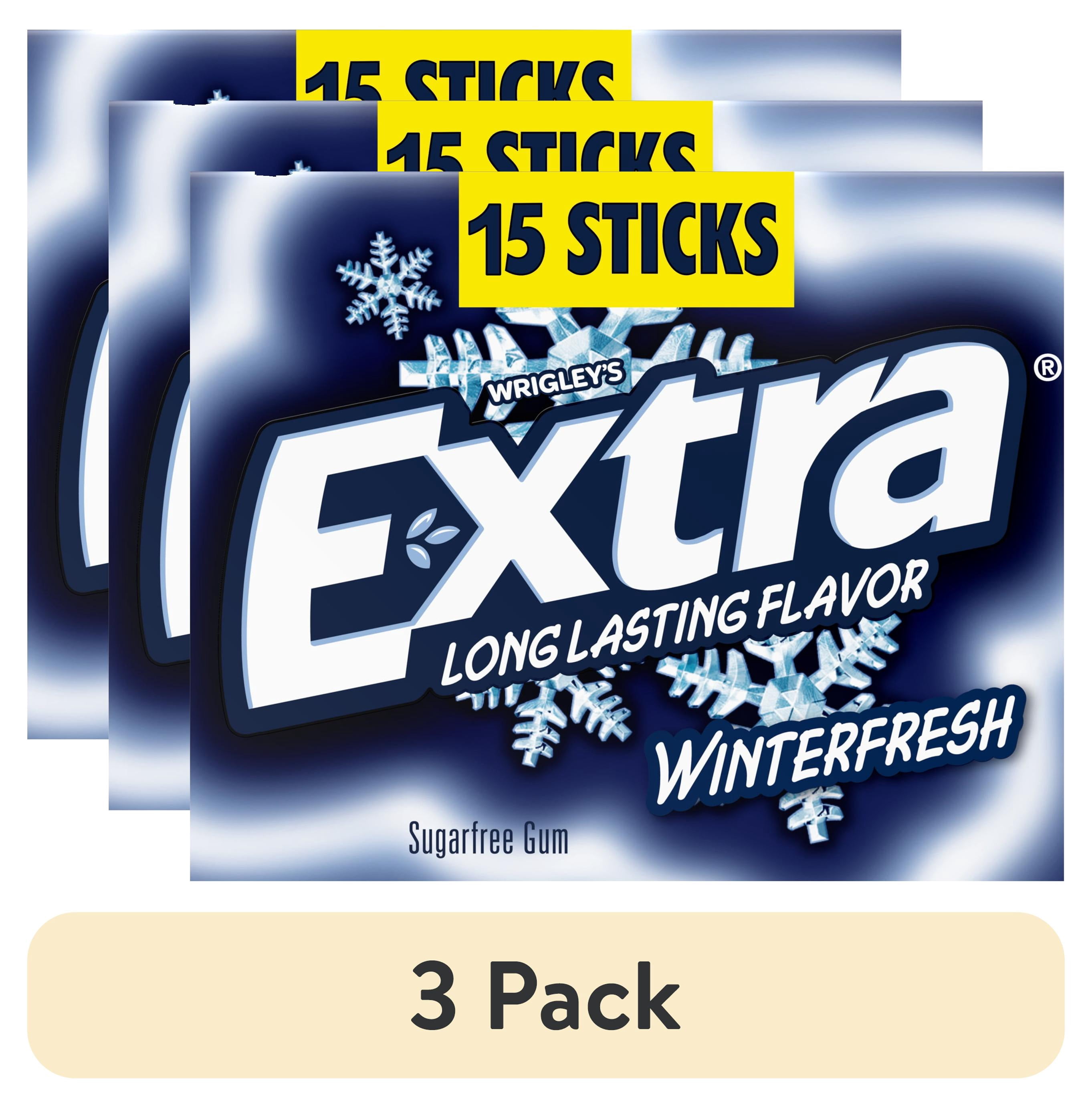 (3 pack) Extra Gum Winterfresh Sugar Free Chewing Gum, Single Pack - 15 ...