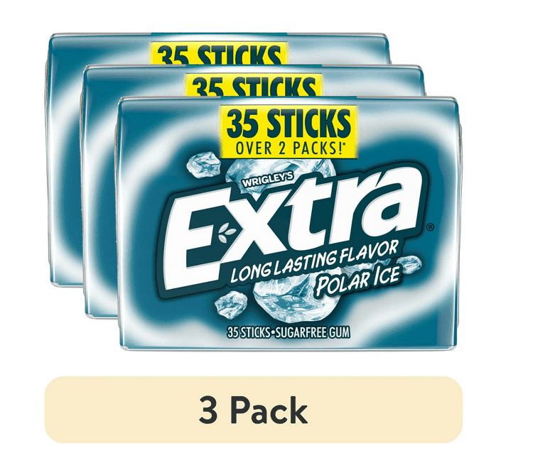 (3 pack) Extra Polar Ice Back To School Sugar Free Chewing Gum - 35 ...