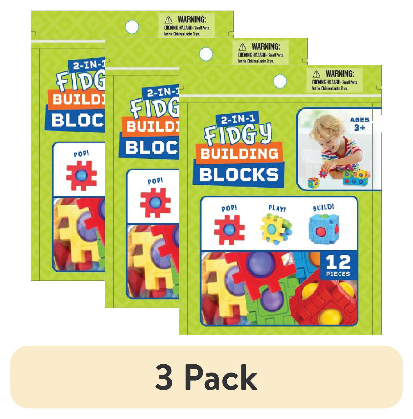 (3 pack) Best Brands 2-in-1 Fidgy Blocks Sensory Pop Play Building Toy ...