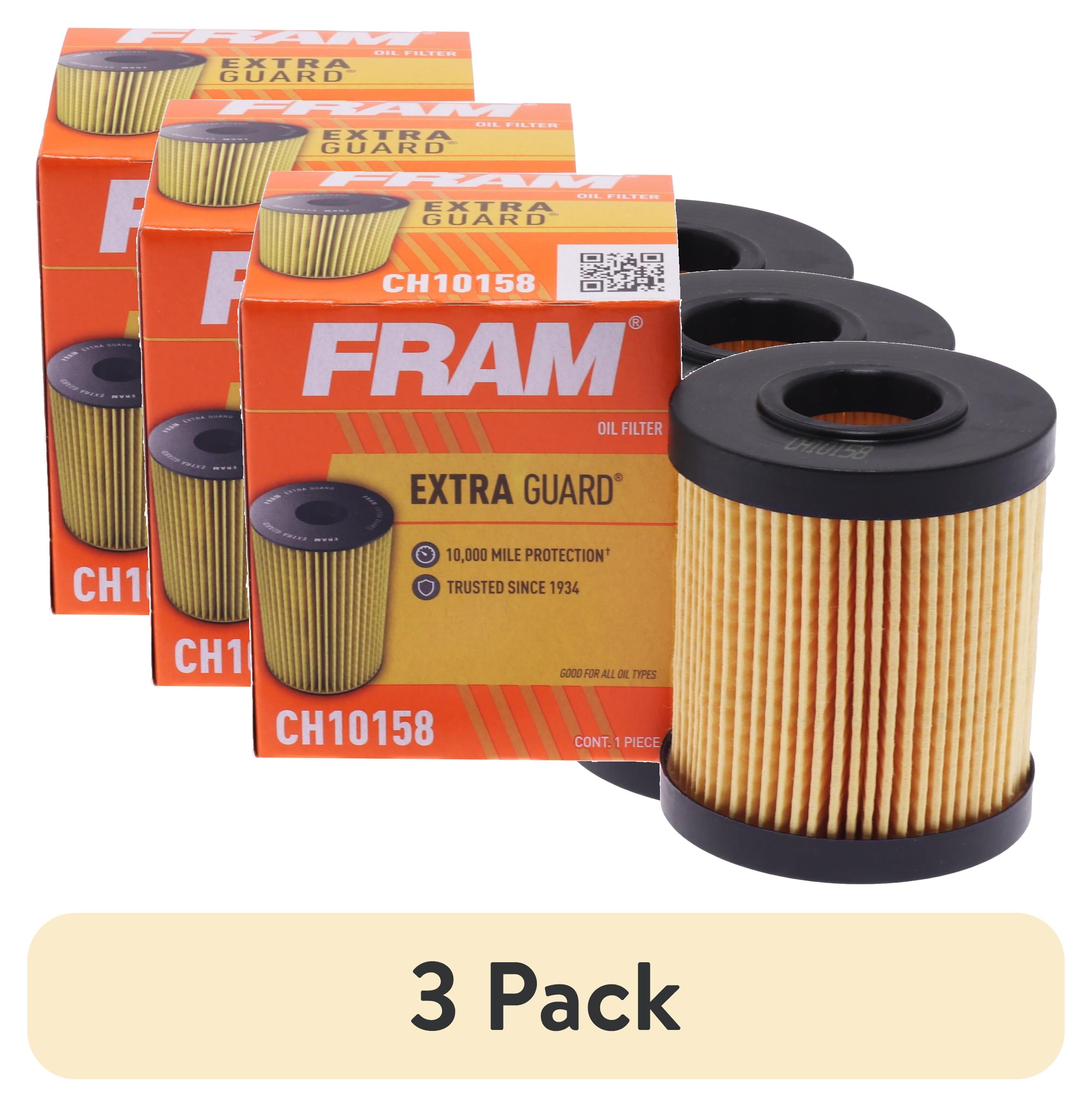 (3 pack) FRAM Extra Guard Oil Filter, CH10158, 10K Miles, Replacement ...