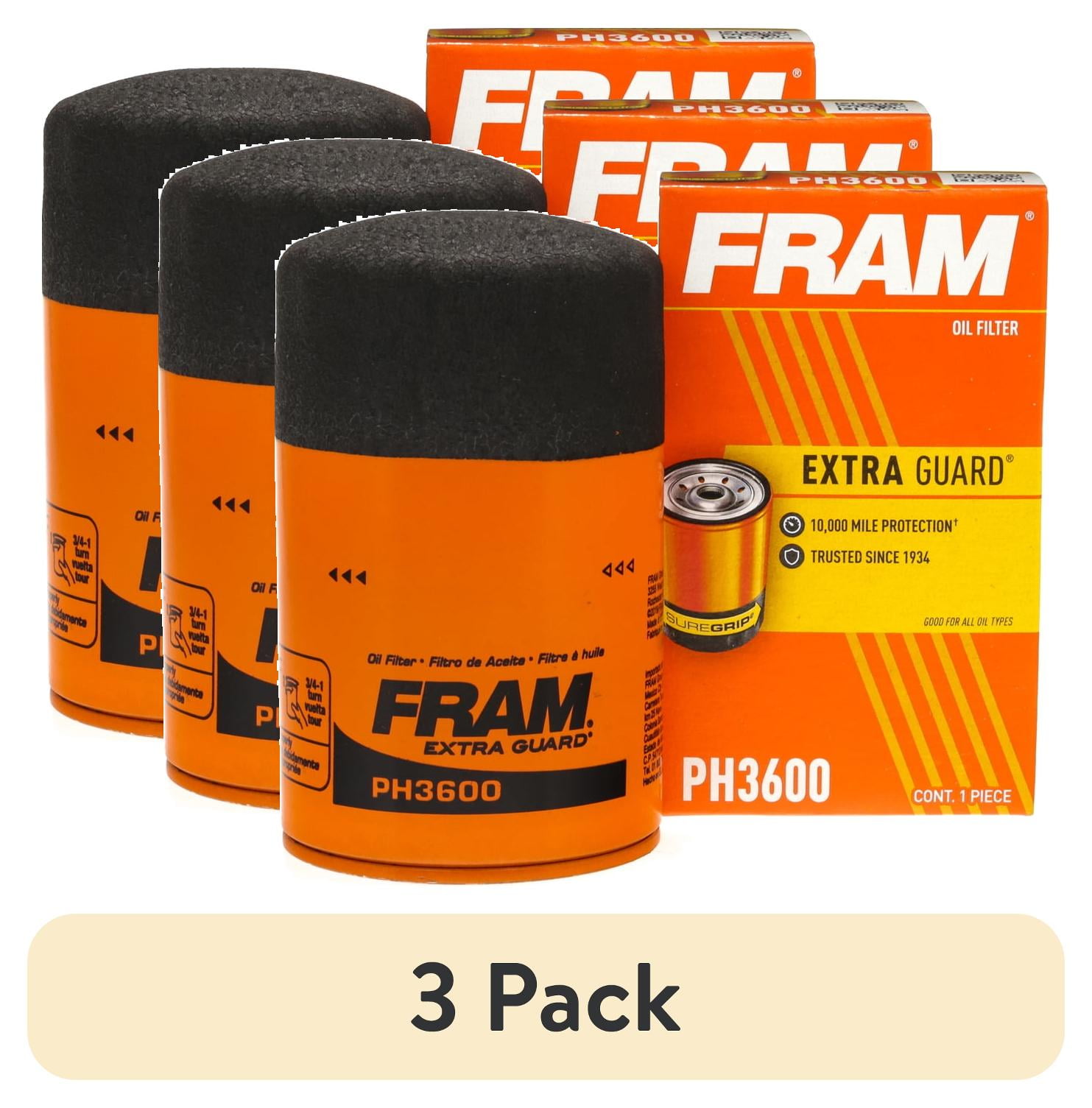 (3 pack) FRAM Extra Guard Oil Filter, PH3600, 10K Miles, Replacement ...