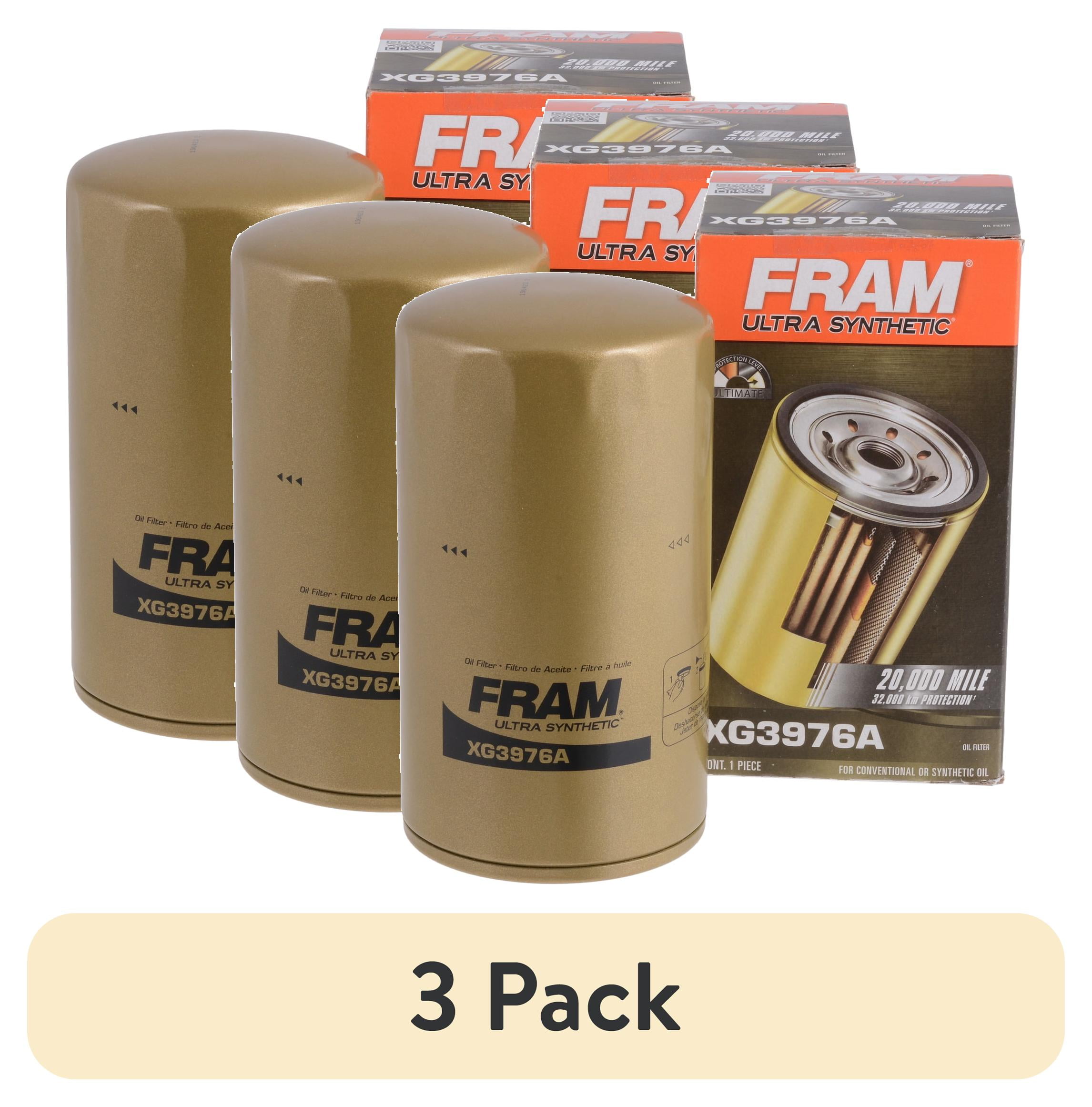 FRAM Ultra Synthetic Oil Filter 3 Pack XG3976A 20K Mile for Dodge Ram ...