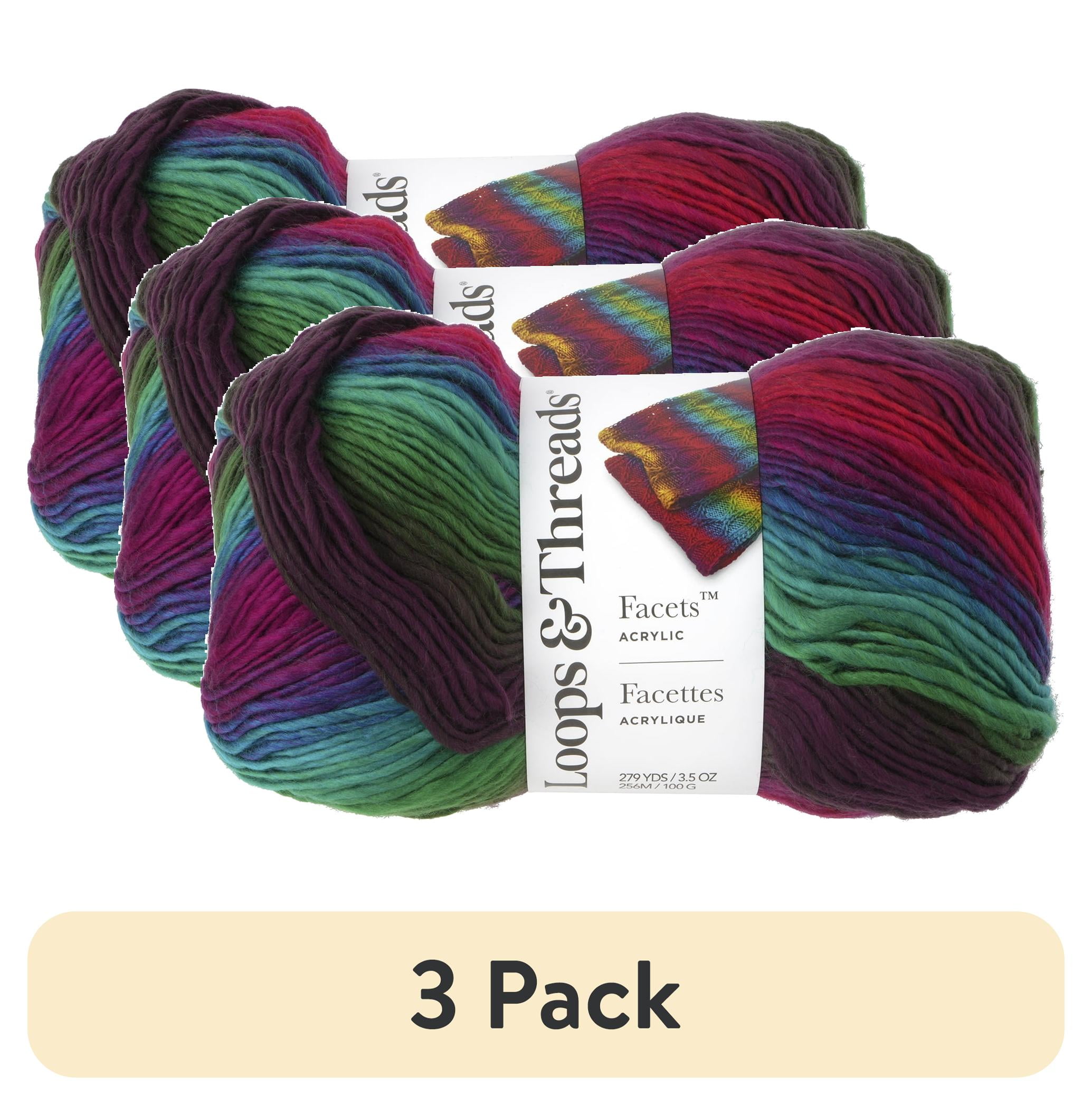 (3 pack) Facets Yarn by Loops & Threads - Yarn for Knitting - Crochet ...