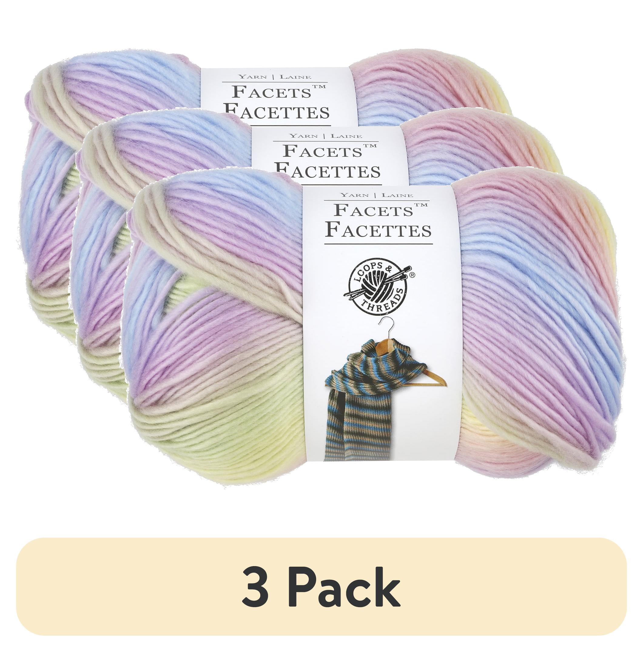 (3 pack) Facets Yarn by Loops & Threads - Yarn for Knitting - Crochet ...