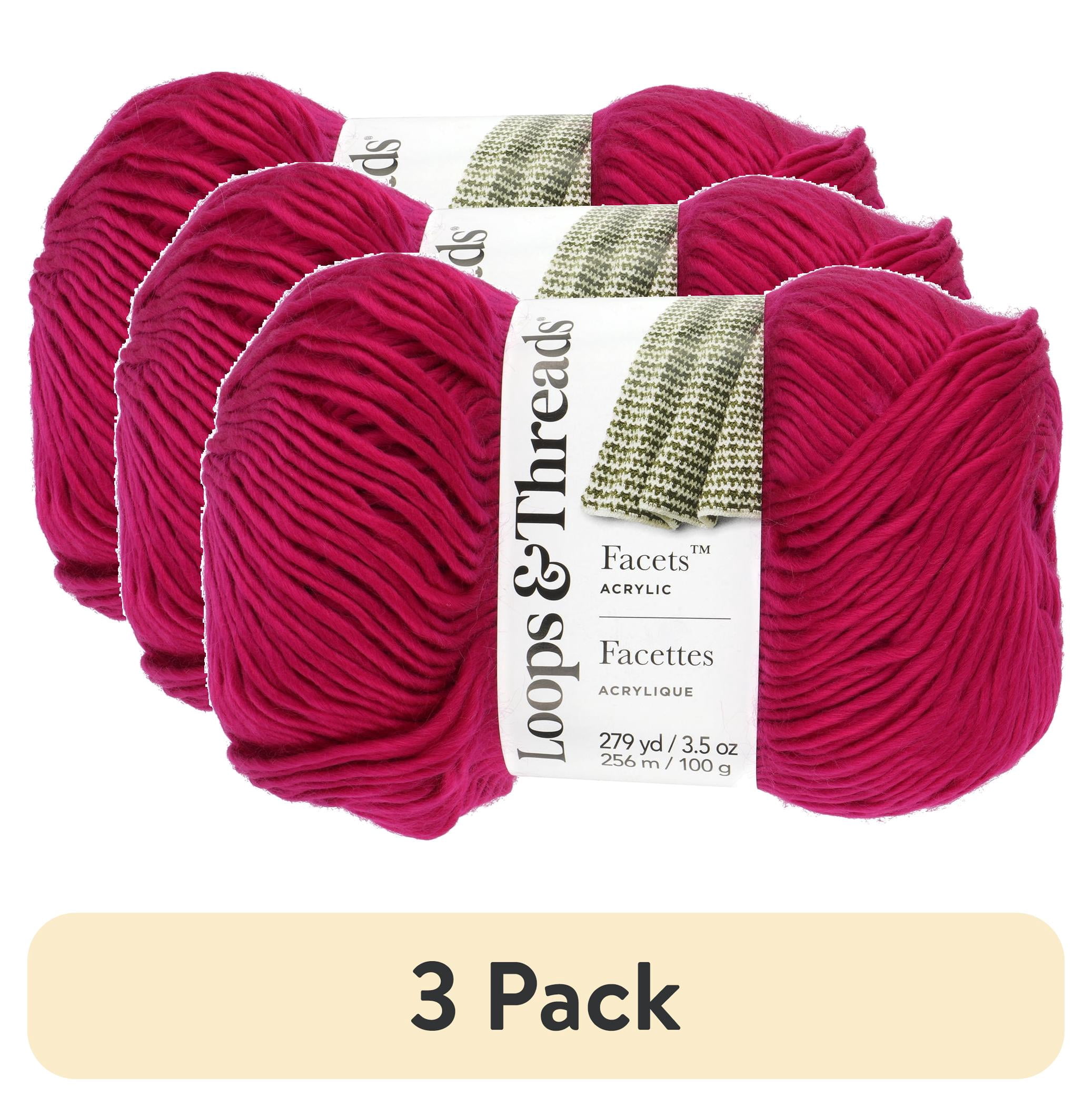 (3 pack) Facets Yarn by Loops & Threads - Yarn for Knitting - Crochet ...