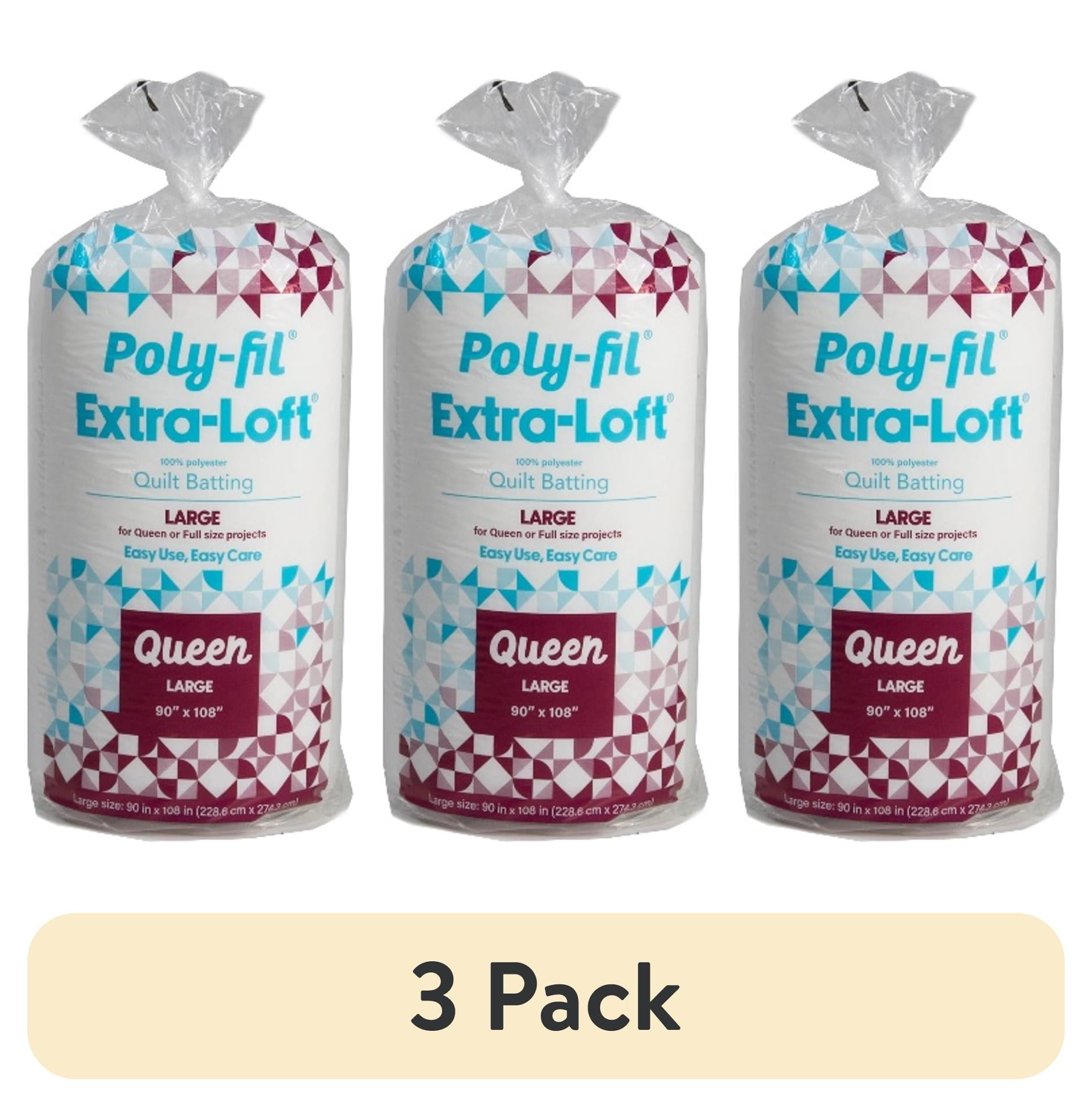 (3 pack) Fairfield Poly-Fil Extra-Loft Quilt Batting, Premium Polyester ...