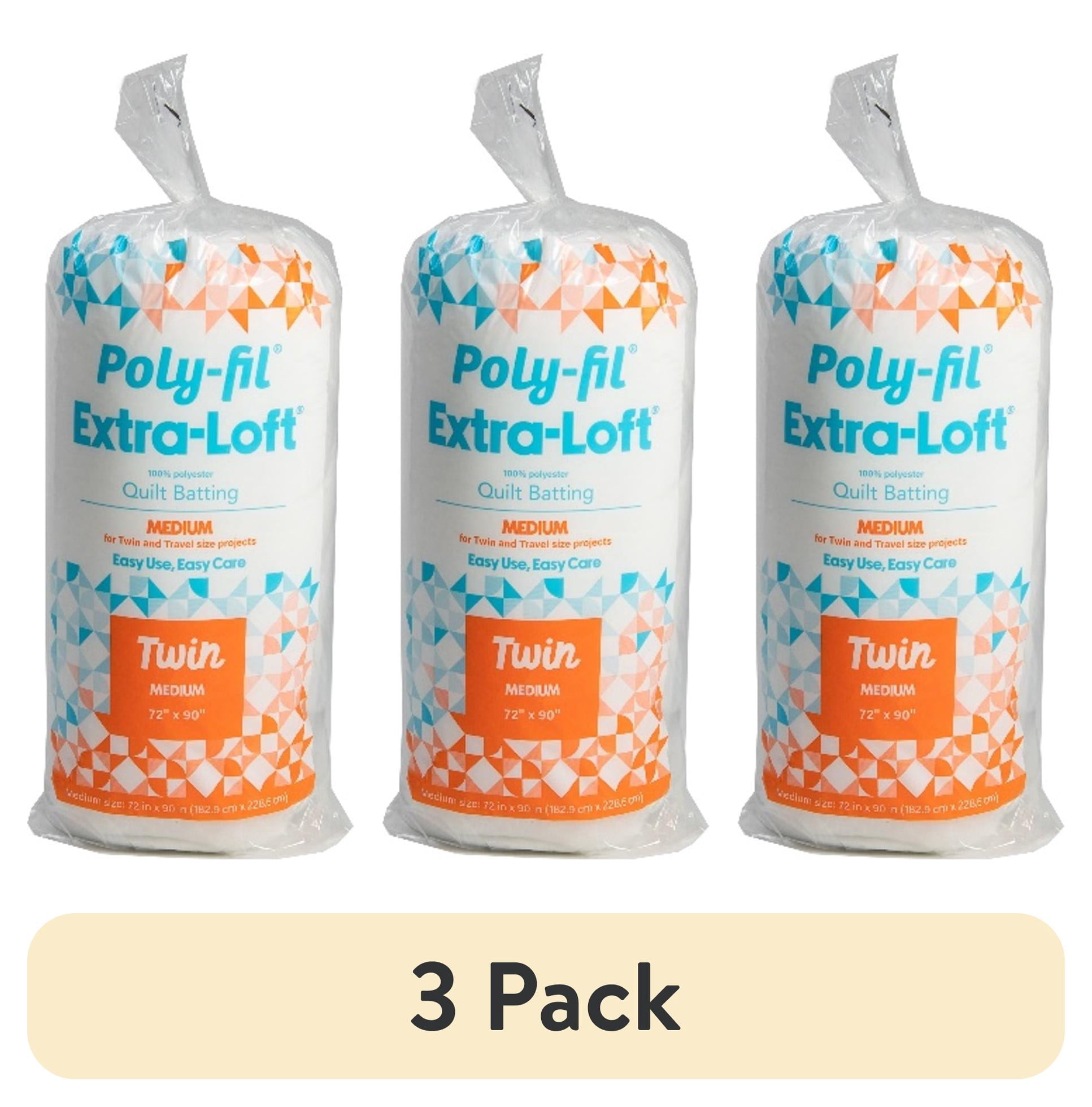 (3 pack) Fairfield Poly-Fil Extra-Loft Quilt Batting, Premium Polyester ...